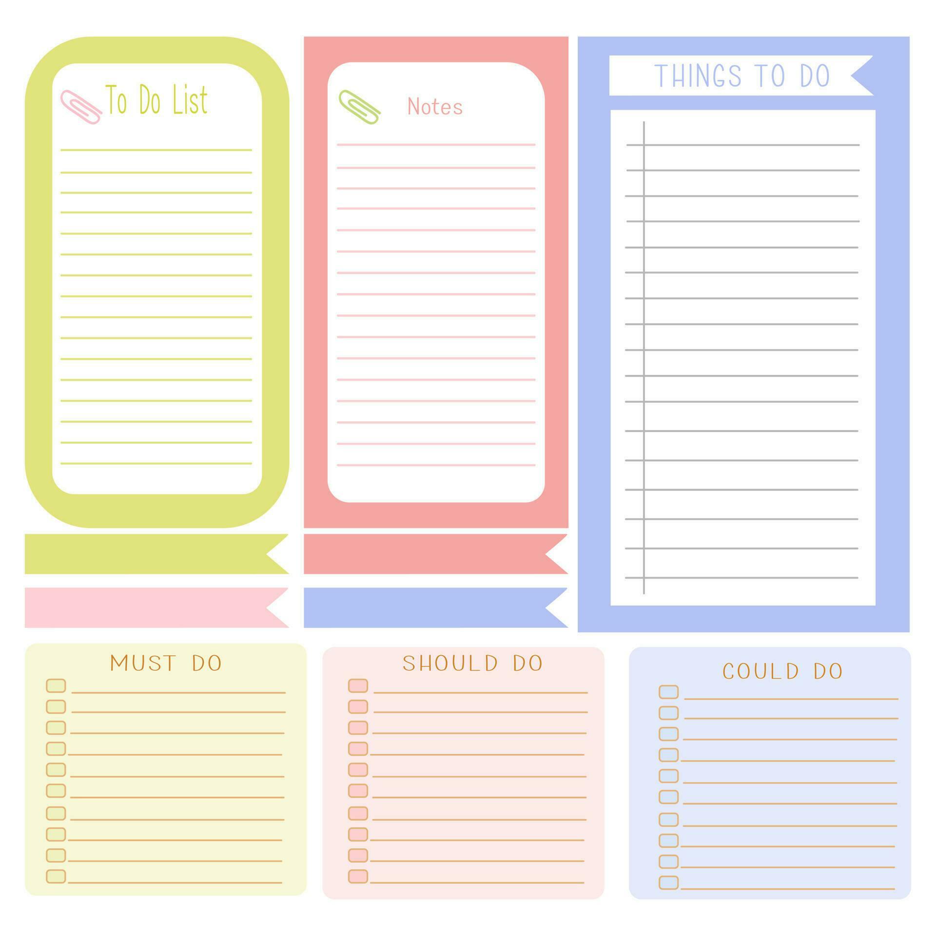 To do list templates set 23362242 Vector Art at Vecteezy