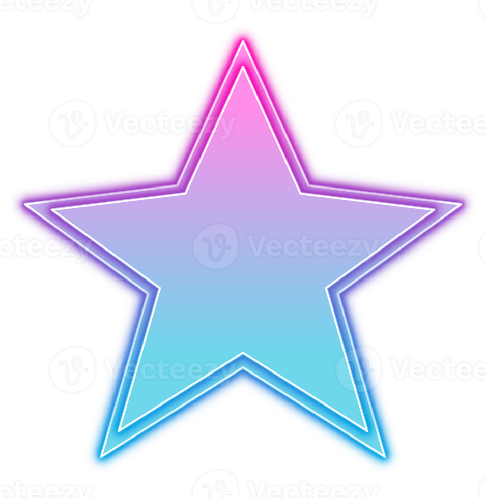Transparent neon glowing star design element 23363212 PNG
