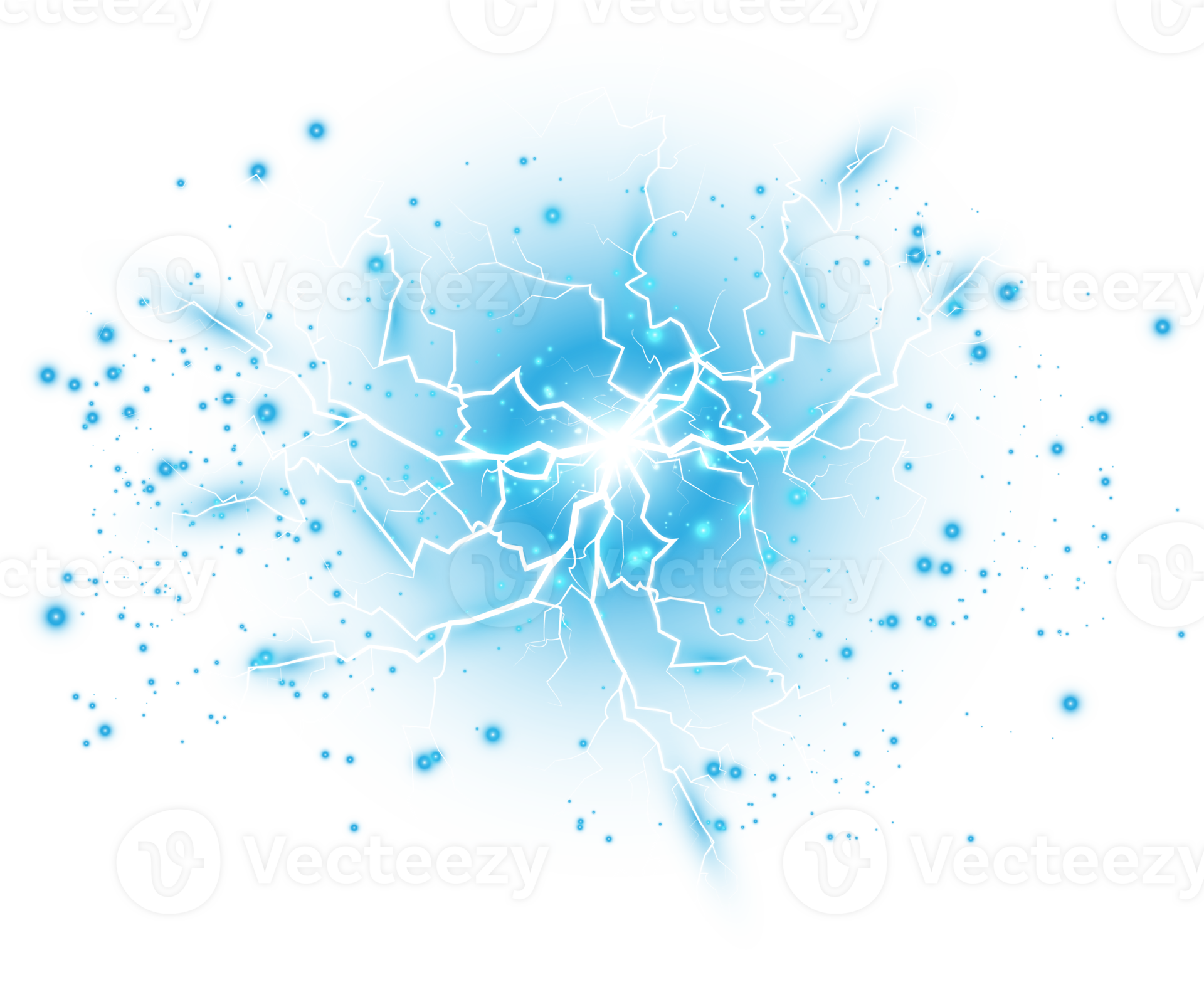 Blue Magic lightning and bright light effects. Discharge electric current. Charge current ...