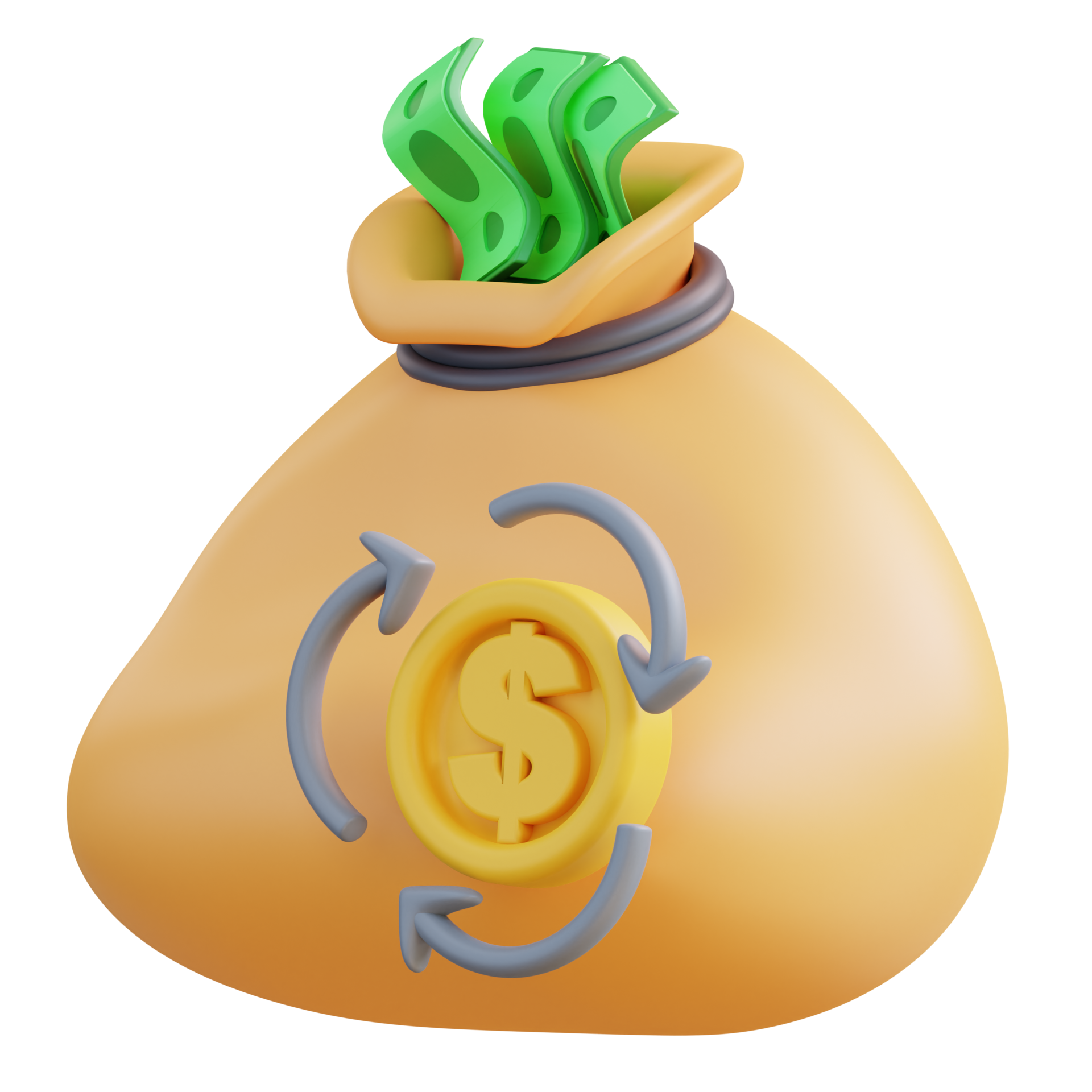 3d Illustration of a money bag 23364557 PNG