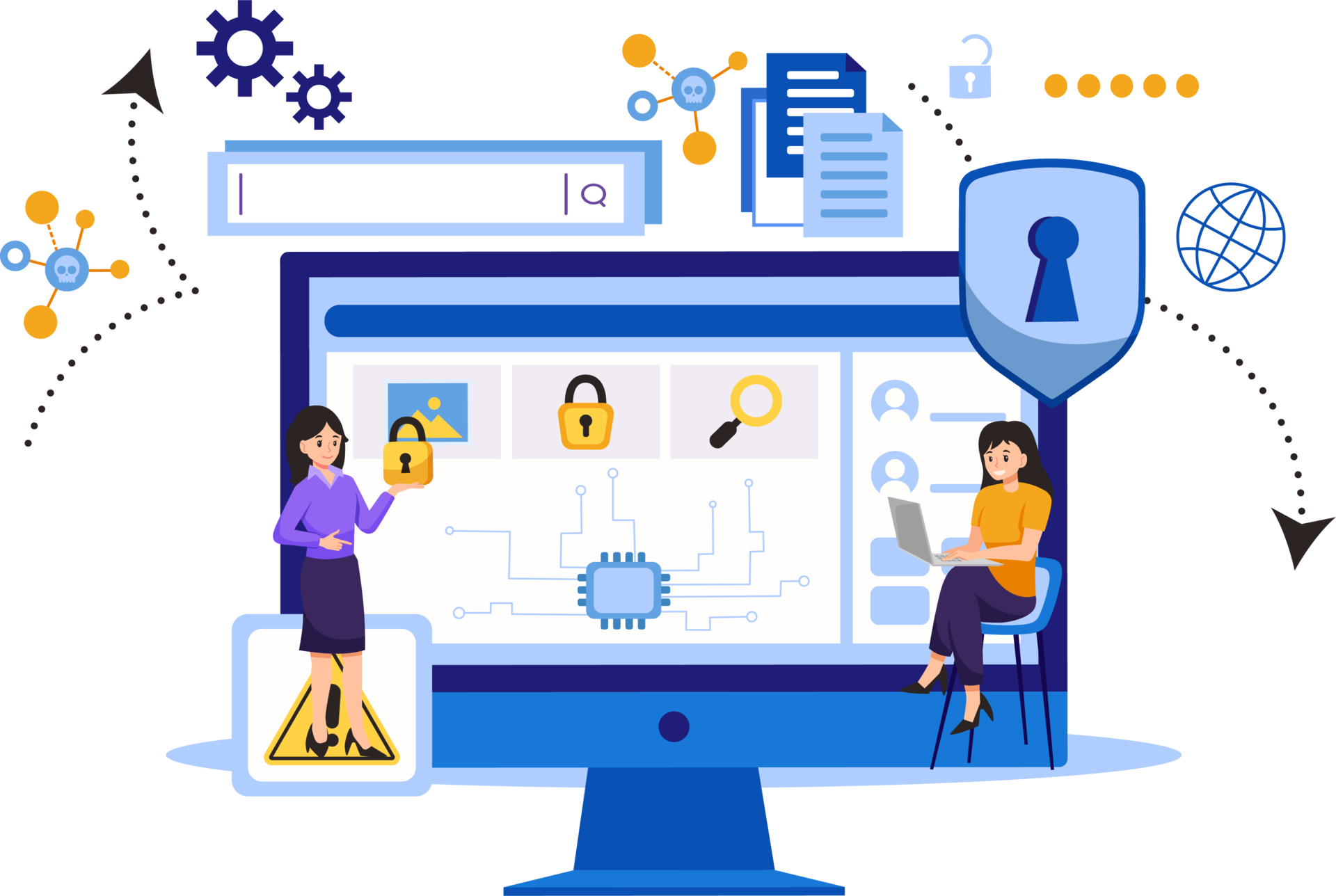 Digital Data Protection Design Illustration Cyber Security