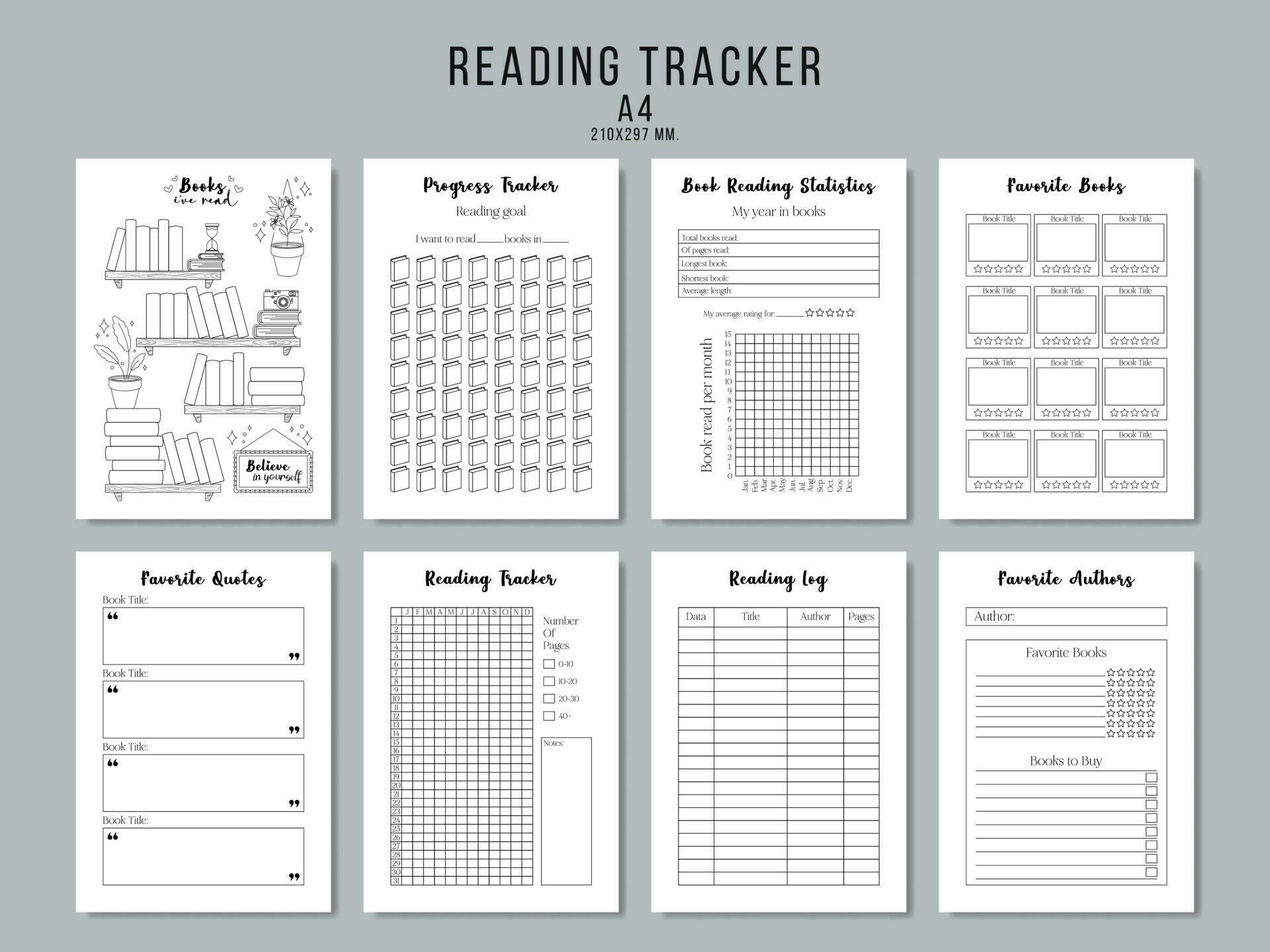 Reading tracker, book reading planner. Vector illustration 23365438 ...