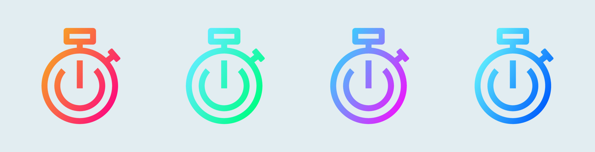 Stopwatch Line Icon In Gradient Colors Timer Signs Vector Illustration