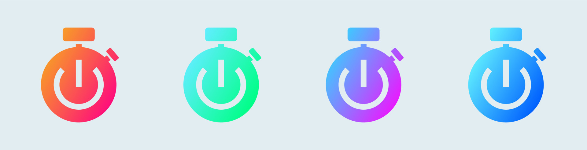 Stopwatch Solid Icon In Gradient Colors Timer Signs Vector