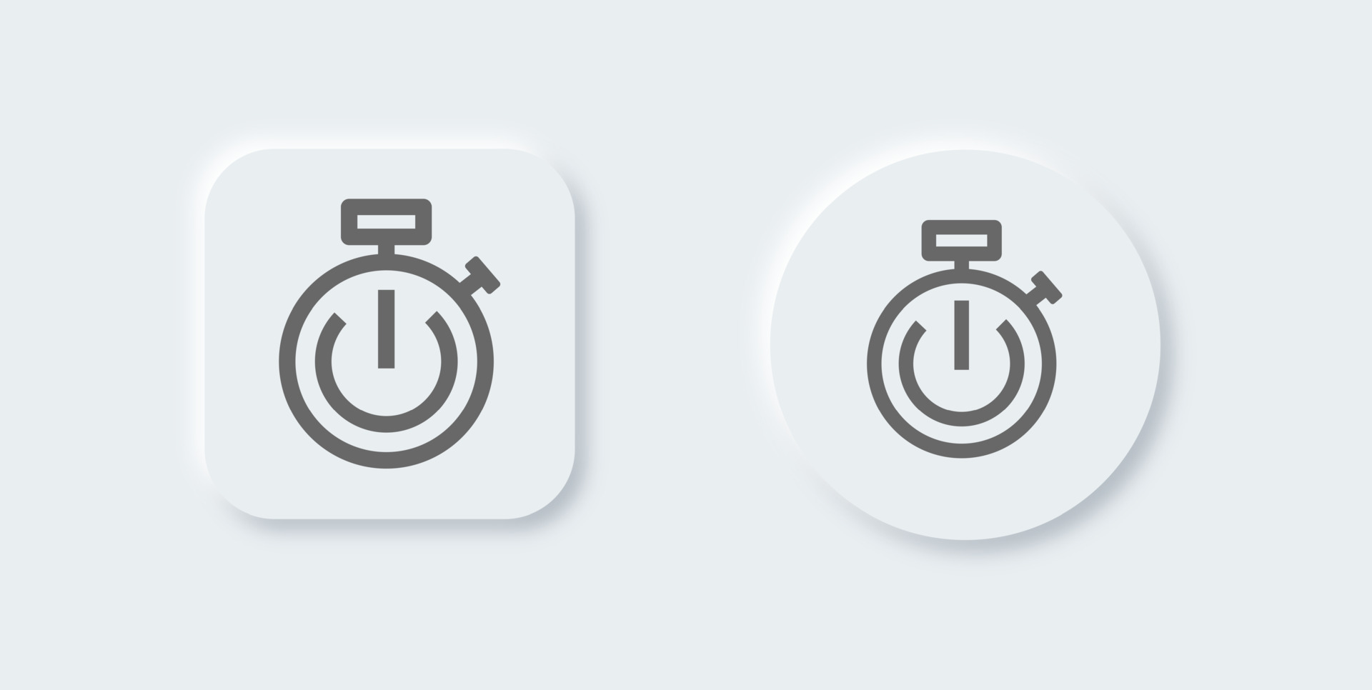 Stopwatch Line Icon In Neomorphic Design Style Timer Signs Vector