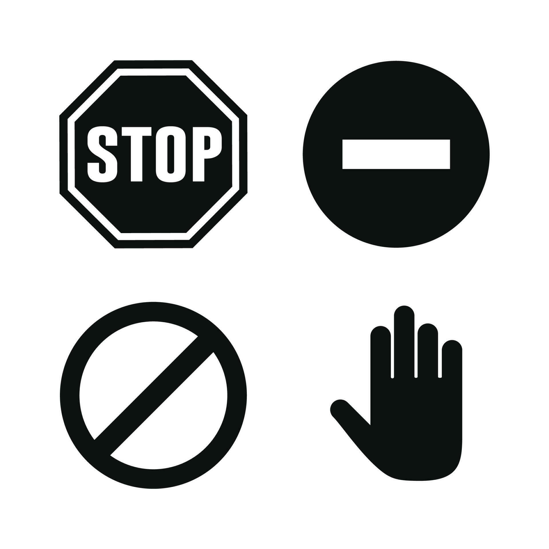 Stop icon symbol set vector 23366350 Vector Art at Vecteezy