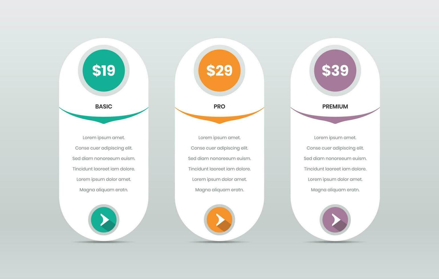Simple subscription pricing comparison table template design 23366489 ... Simple subscription pricing comparison table template design 23366489 ...