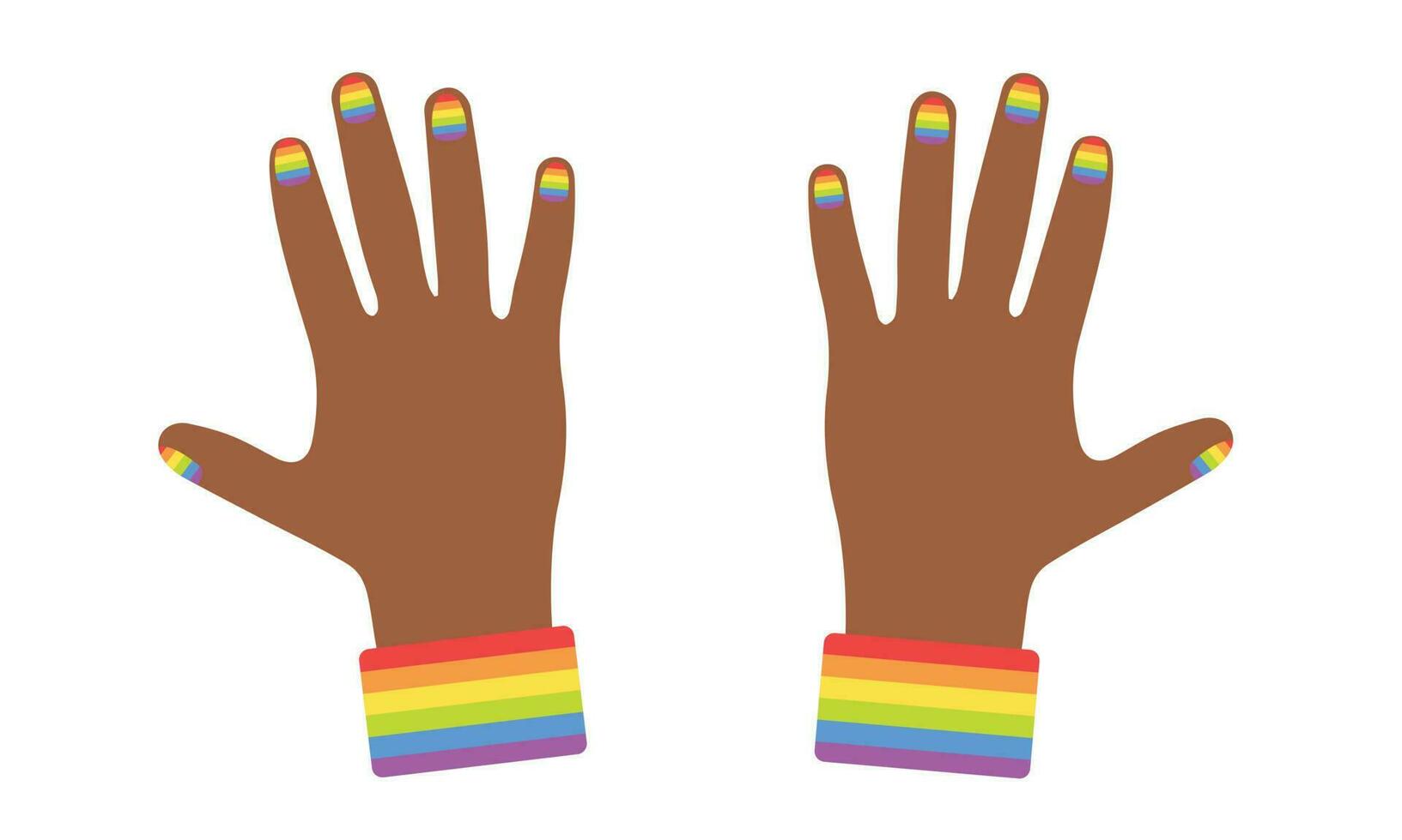 LGBT concept. Africans hands with rainbow on nail. LGBT equal rights ...