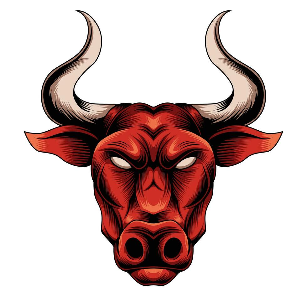 Bull head vector illustration 23368289 Vector Art at Vecteezy