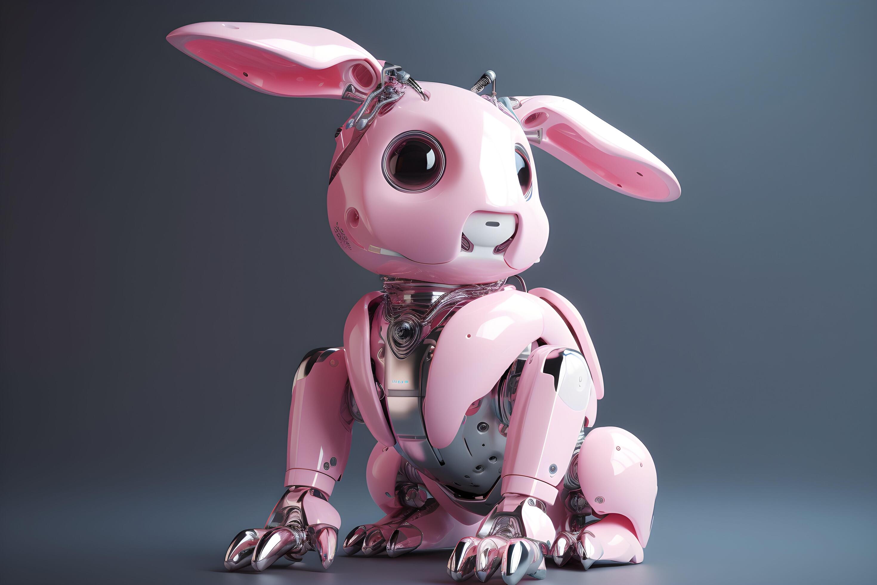 cute pink rabbit robot, generated technology 23368941 Stock Photo at Vecteezy