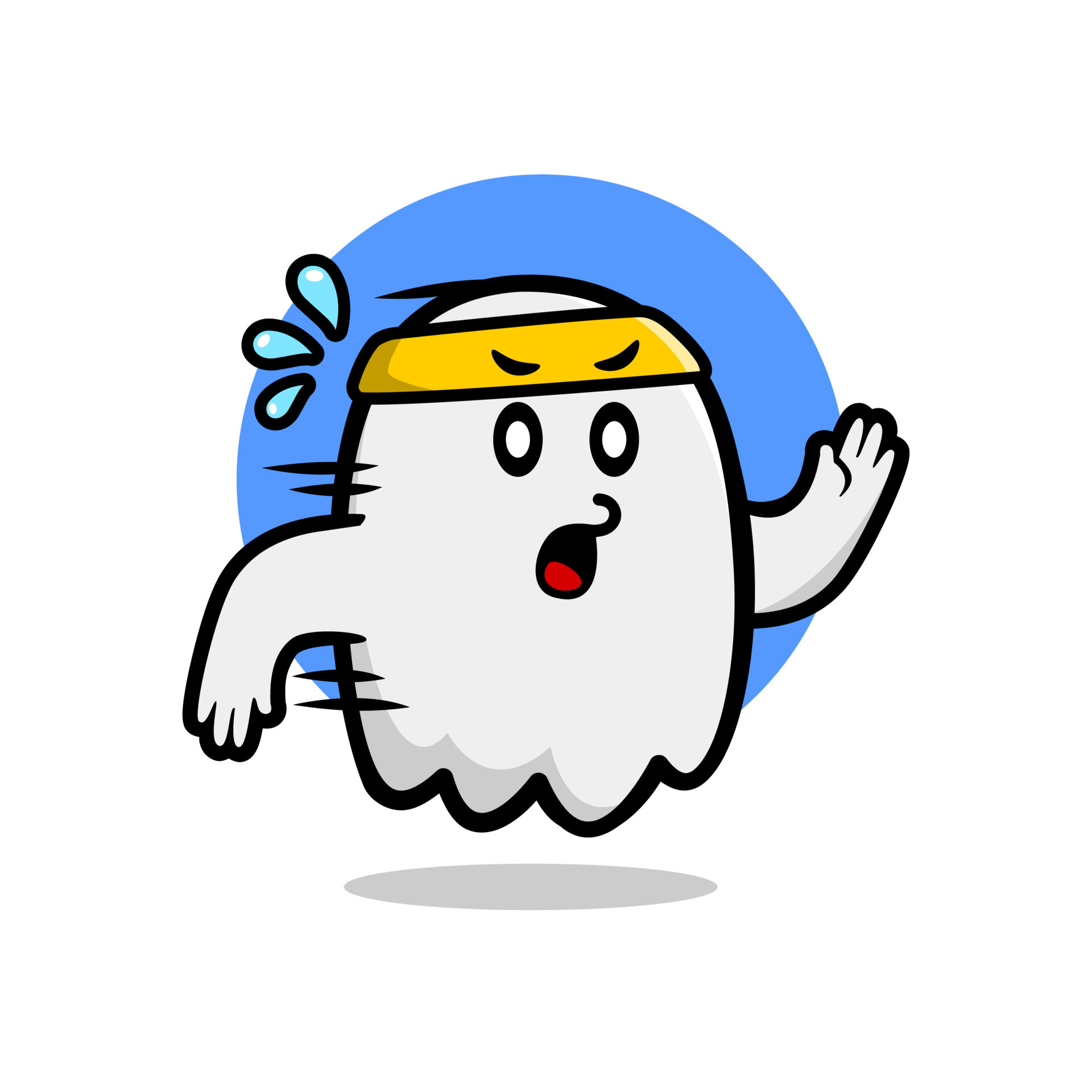 cute ghost mascot illustration doing running sport. 23370479 Vector Art at Vecteezy