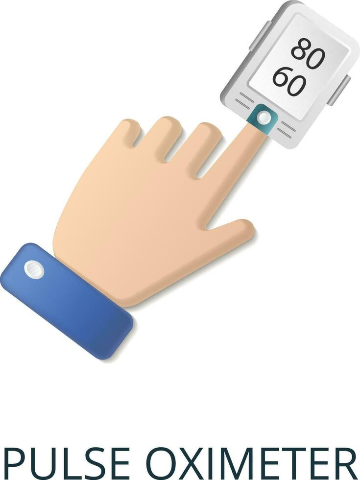 Pulse Oximeter icon. 3d illustration from measuring collection. Creative Pulse Oximeter 3d icon ...