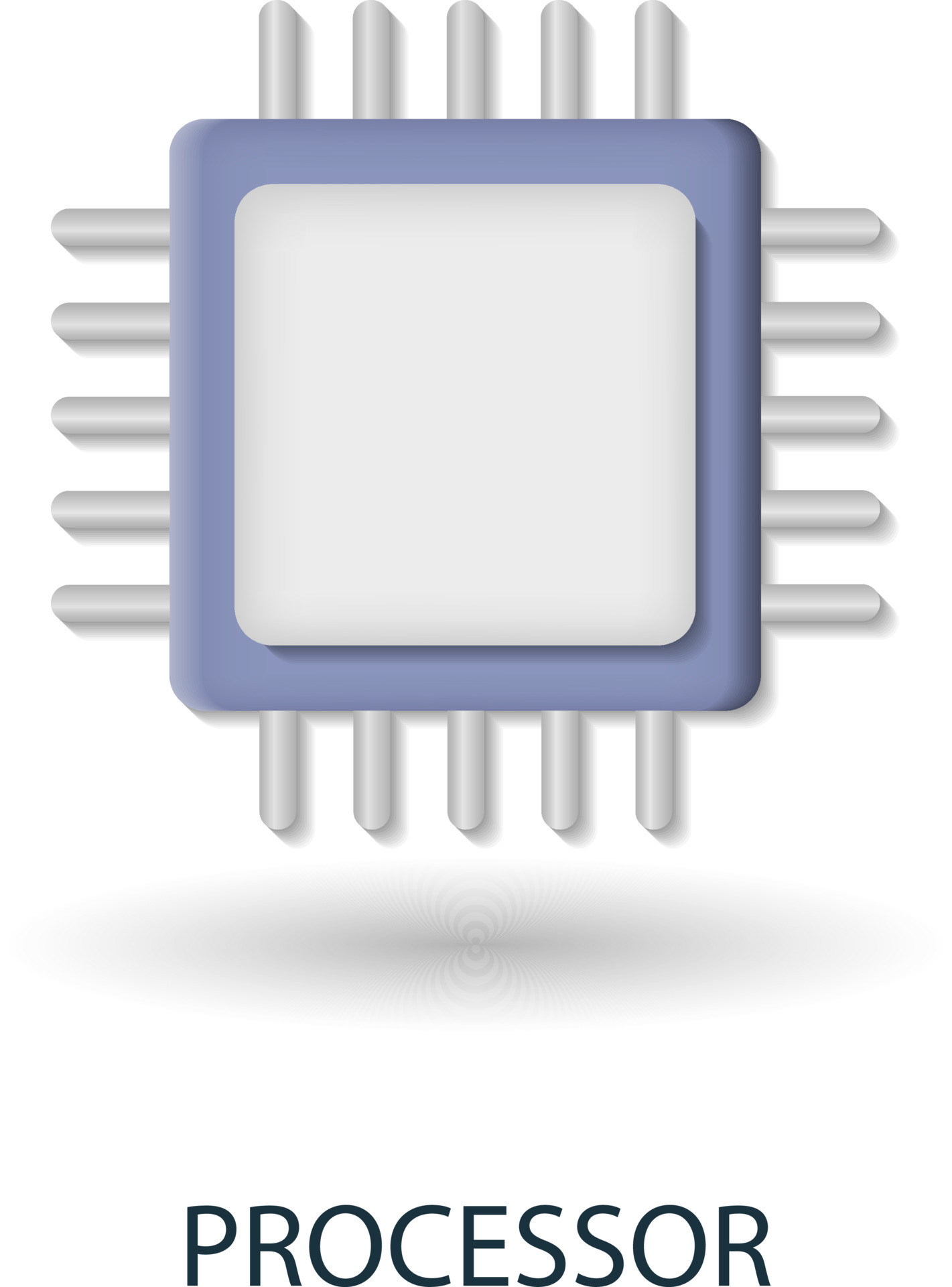 Processor icon. 3d illustration from artificial intelligence collection ...