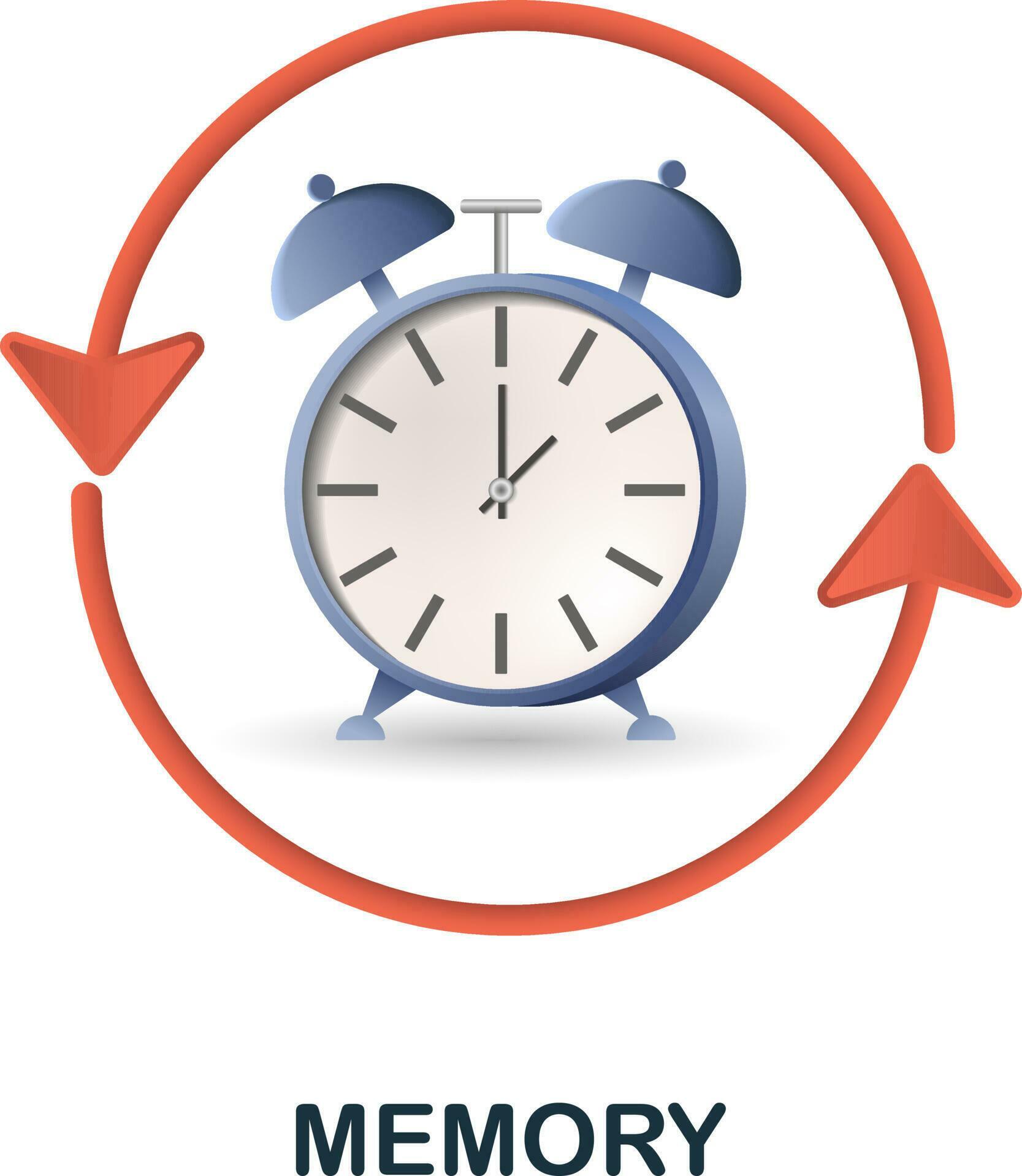 Memory icon. 3d illustration from cognitive skills collection. Creative ...