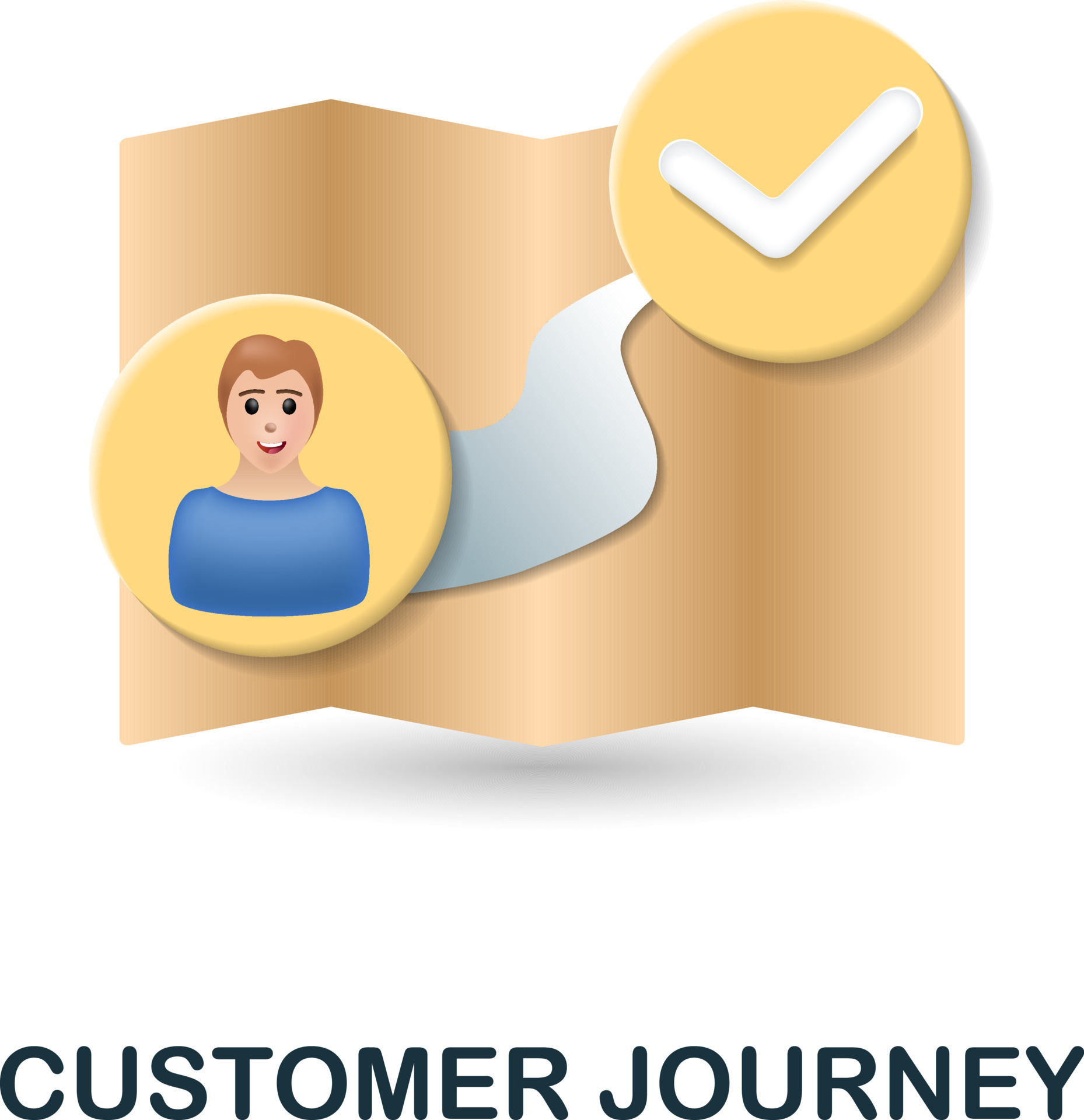 Customer Journey Icon 3d Illustration From Customer Relationship