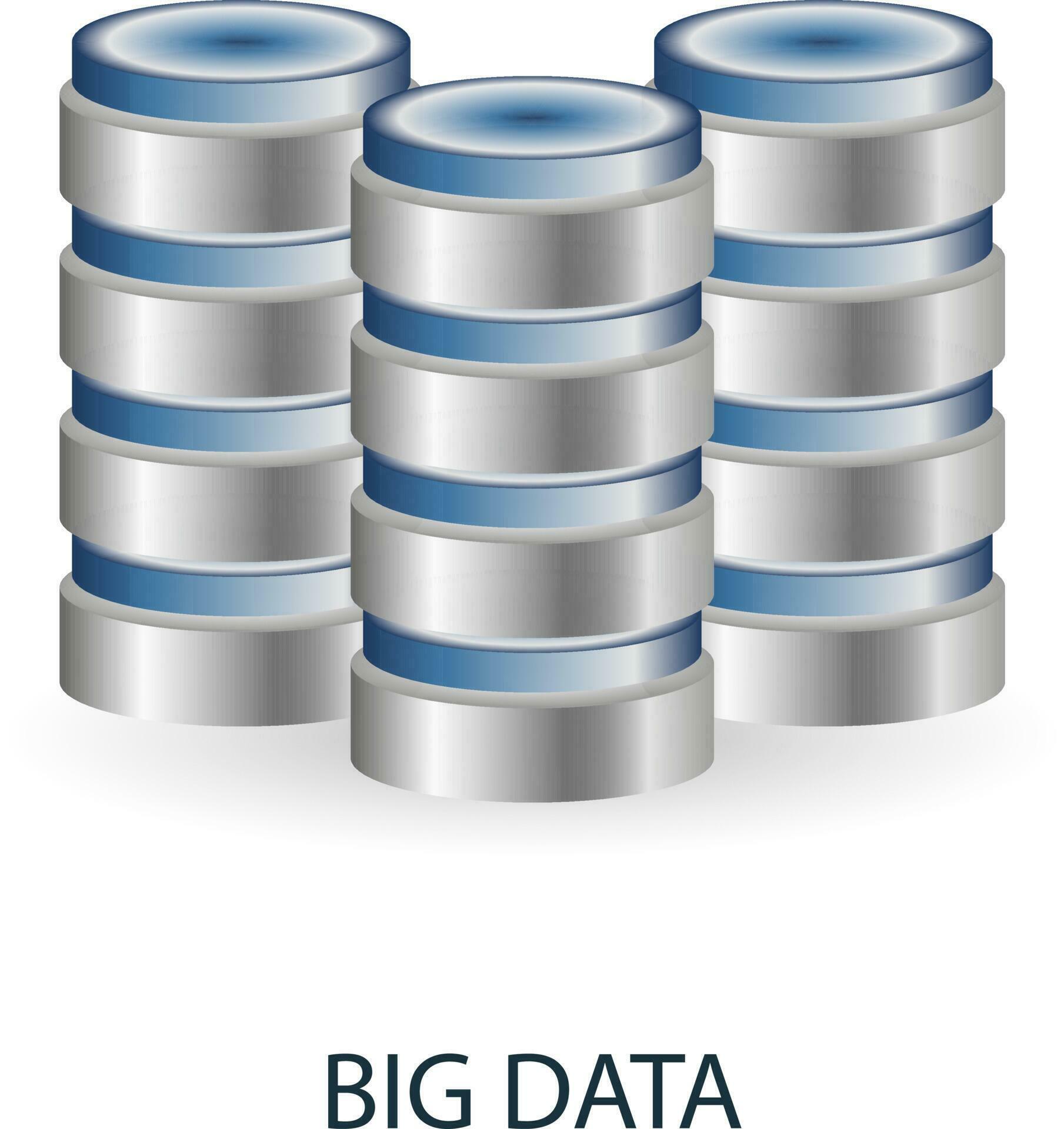Big Data icon. 3d illustration from artificial intelligence collection ...