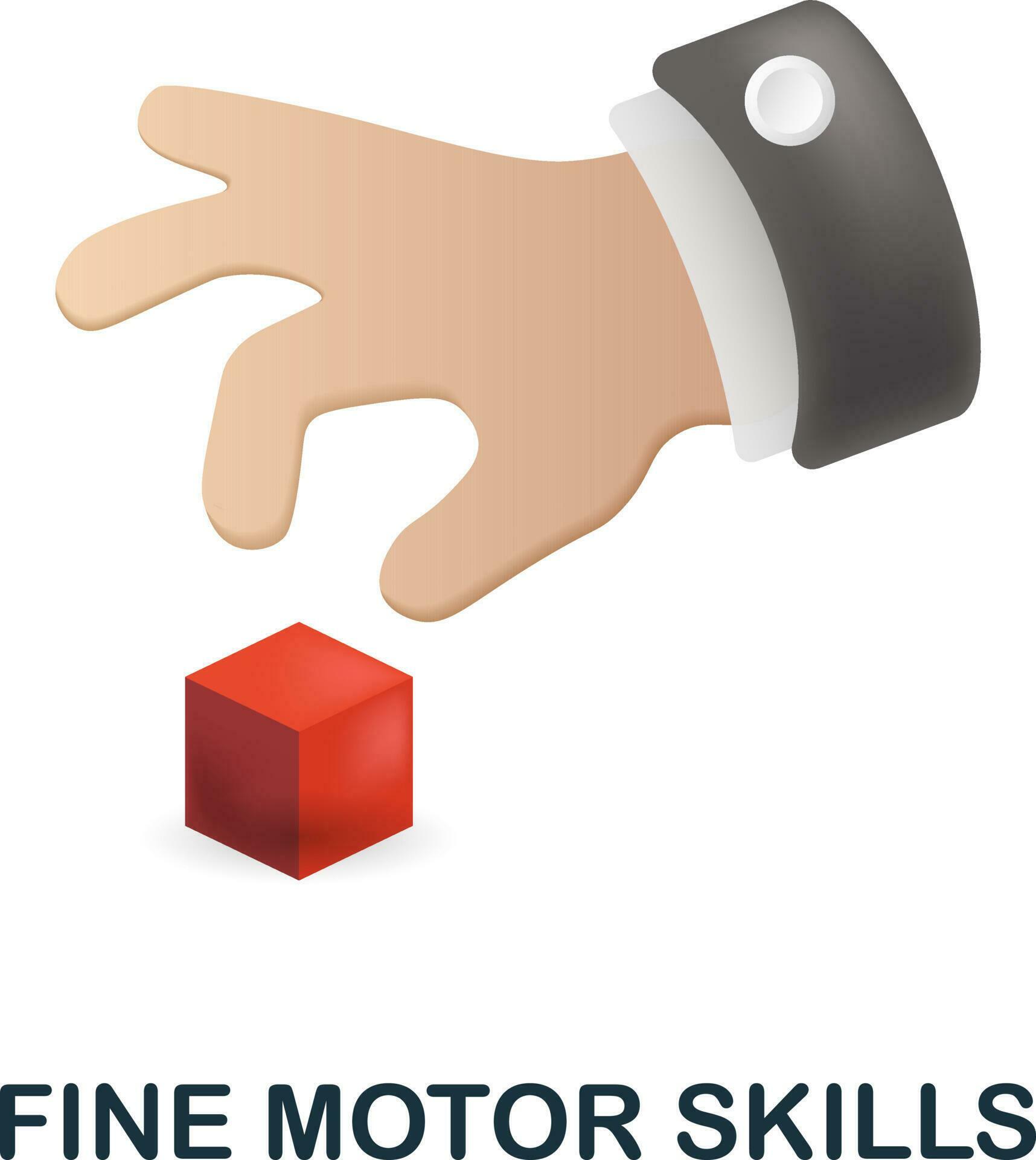 Fine Motor Skills icon. 3d illustration from cognitive skills collection. Creative Fine Motor ...