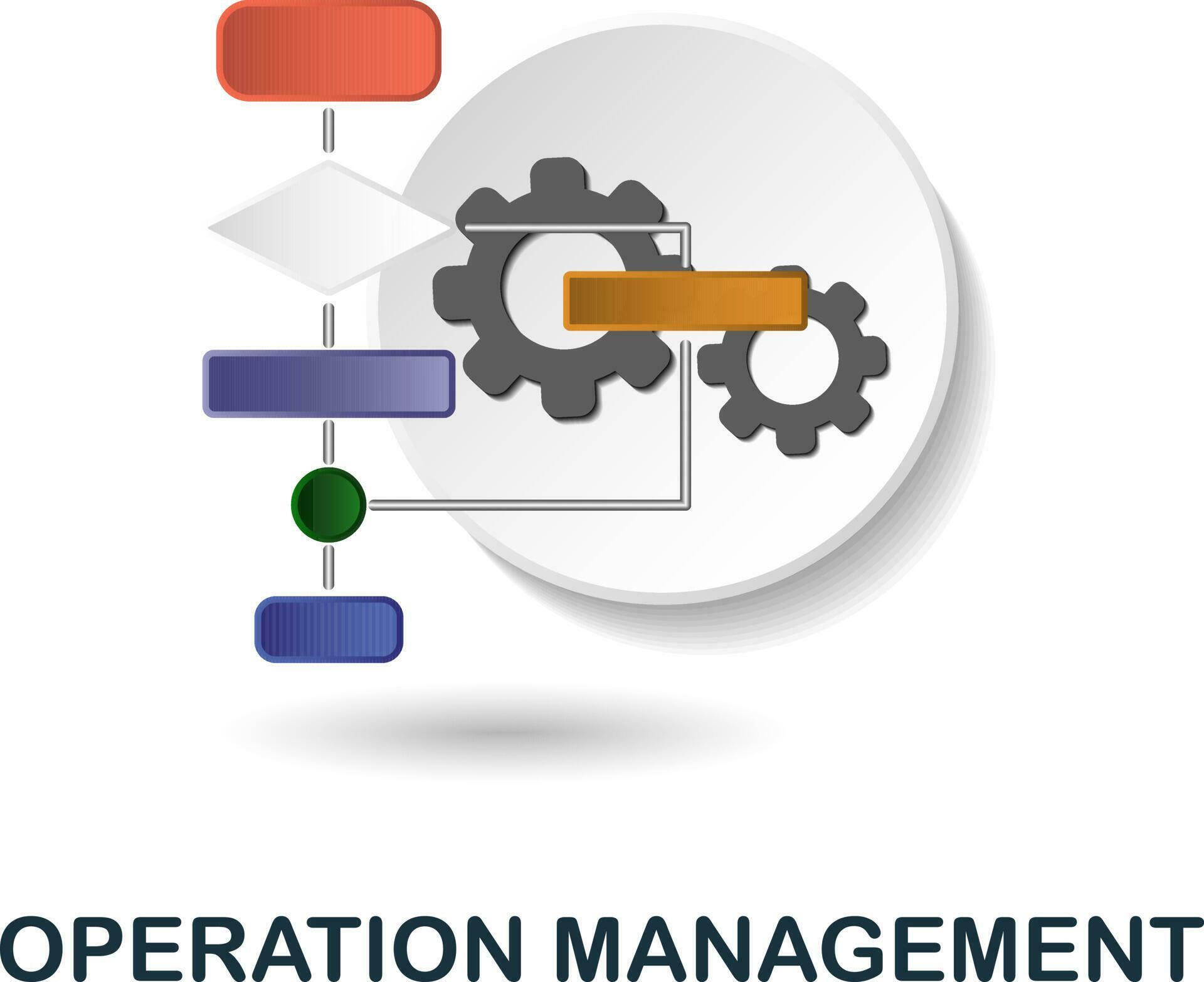 Operation Management icon. 3d illustration from company management ...