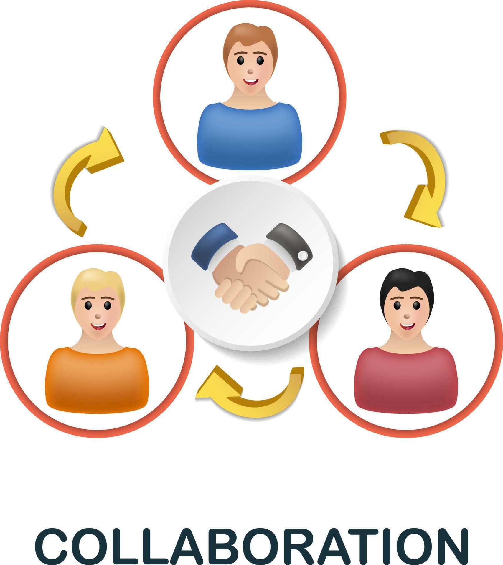 Collaboration icon. 3d illustration from company value collection ...