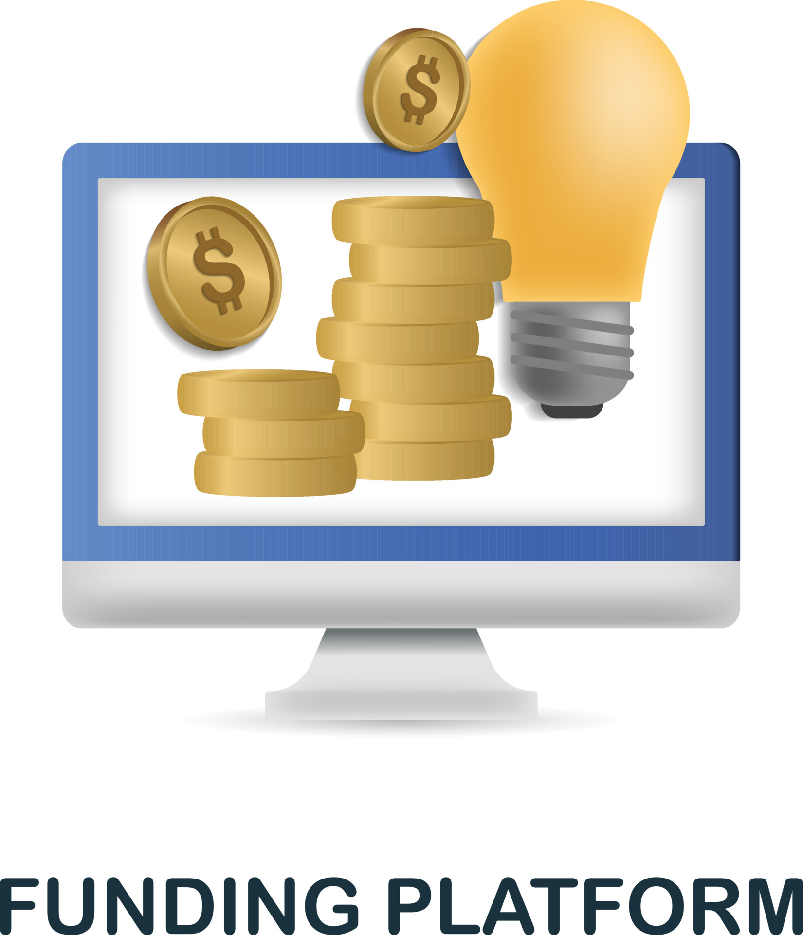 Funding Platform icon. 3d illustration from crowdfunding collection ...