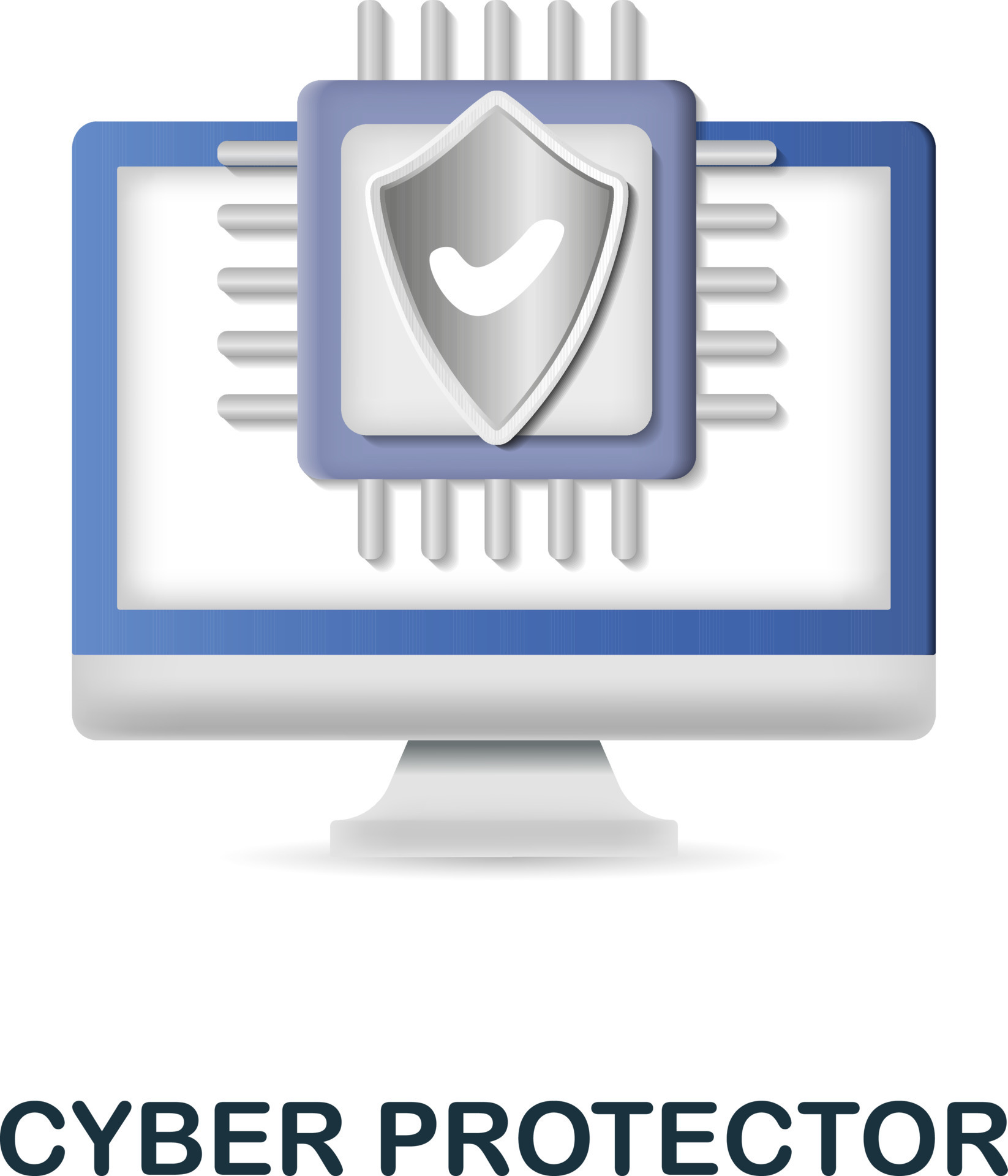 Cyber Protector Icon 3d Illustration From Cybercrime Collection