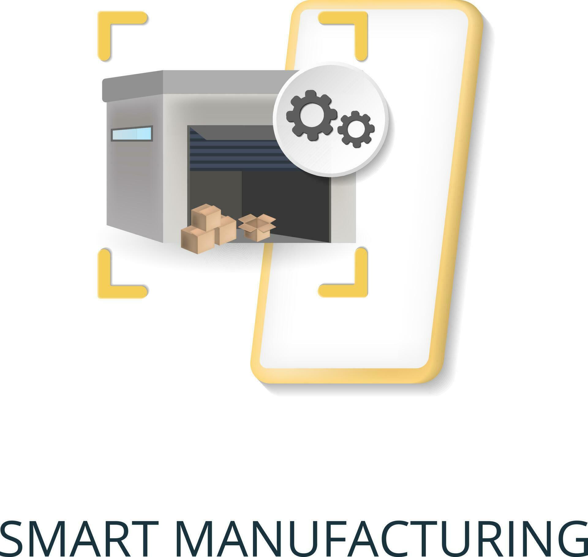 Smart Manufacturing icon. 3d illustration from internet of things ...