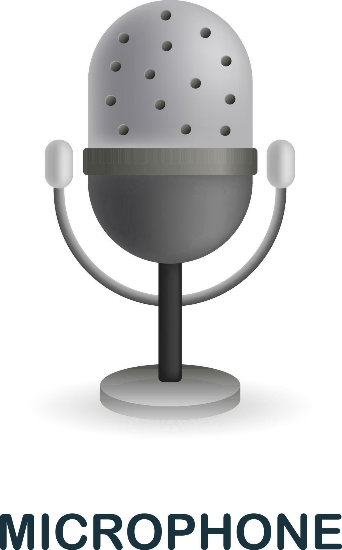 Microphone icon. 3d illustration from blogger collection. Creative ...