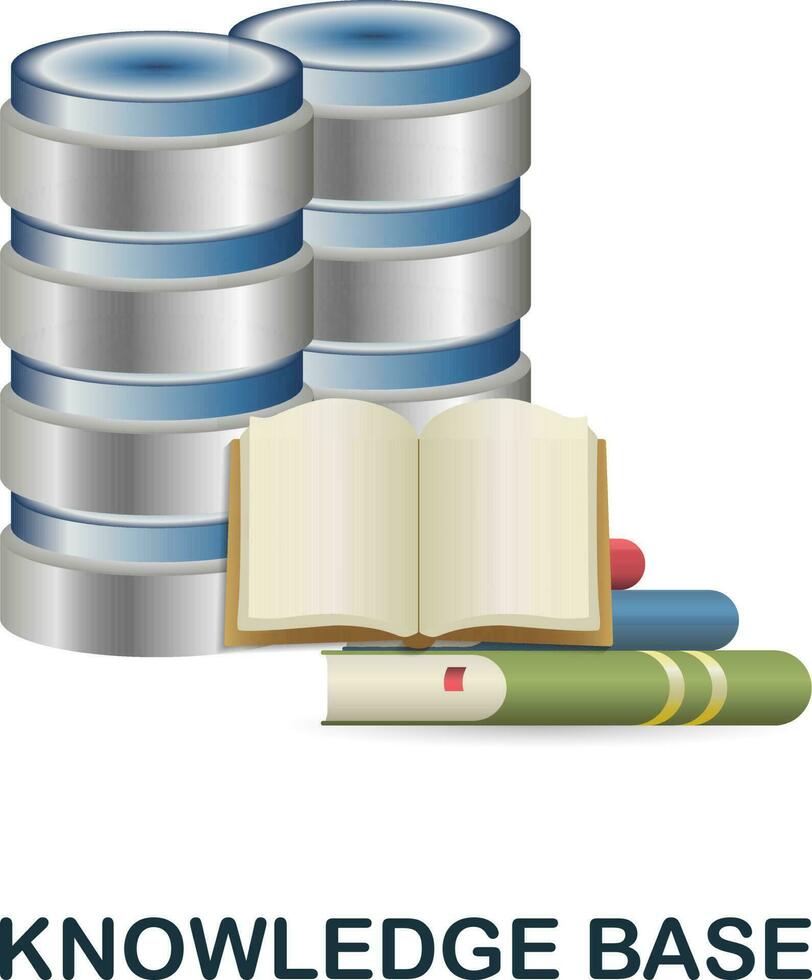 Knowledge Base icon. 3d illustration from customer relationship collection. Creative Knowledge ...