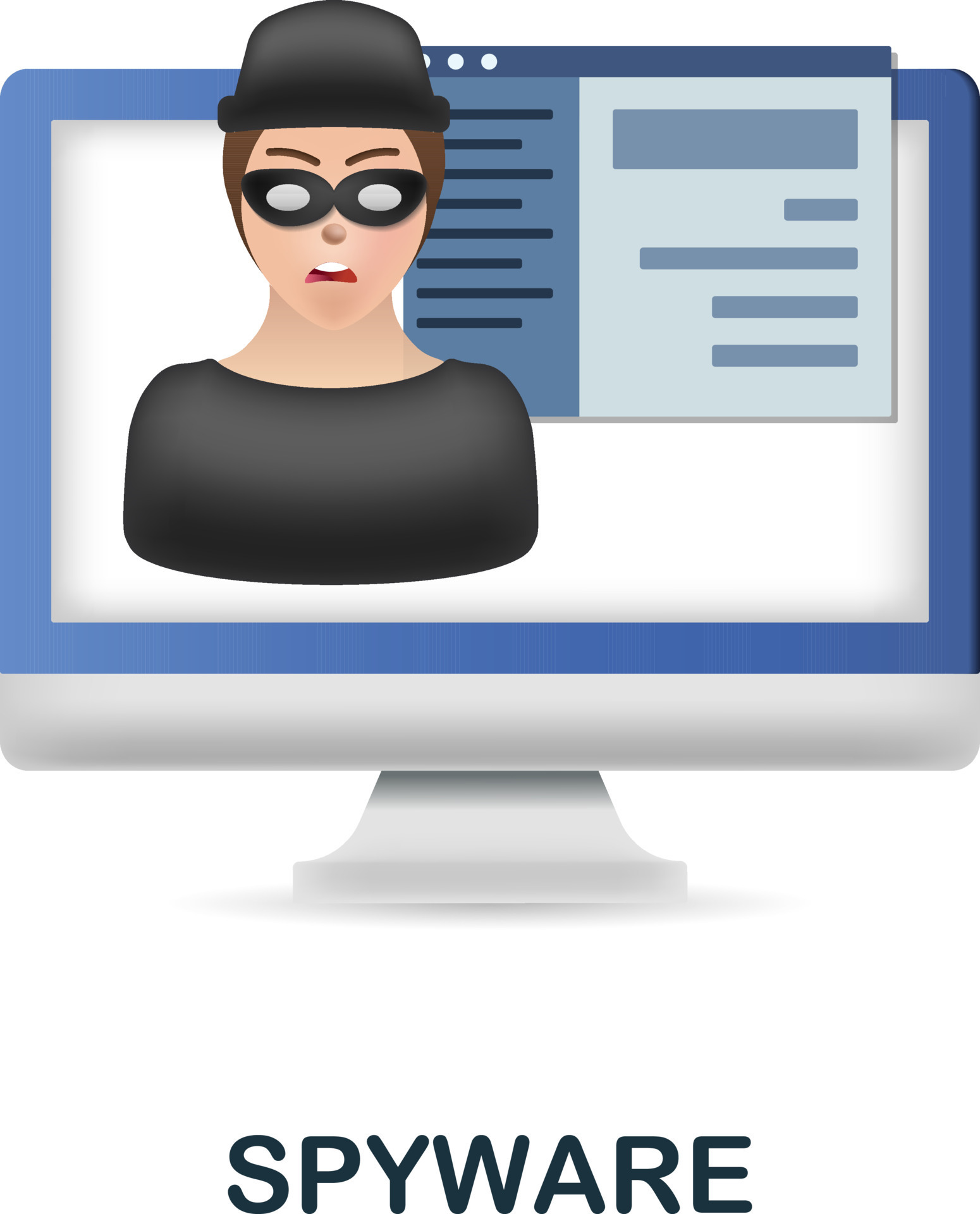 Spyware icon. 3d illustration from cybercrime collection. Creative ...