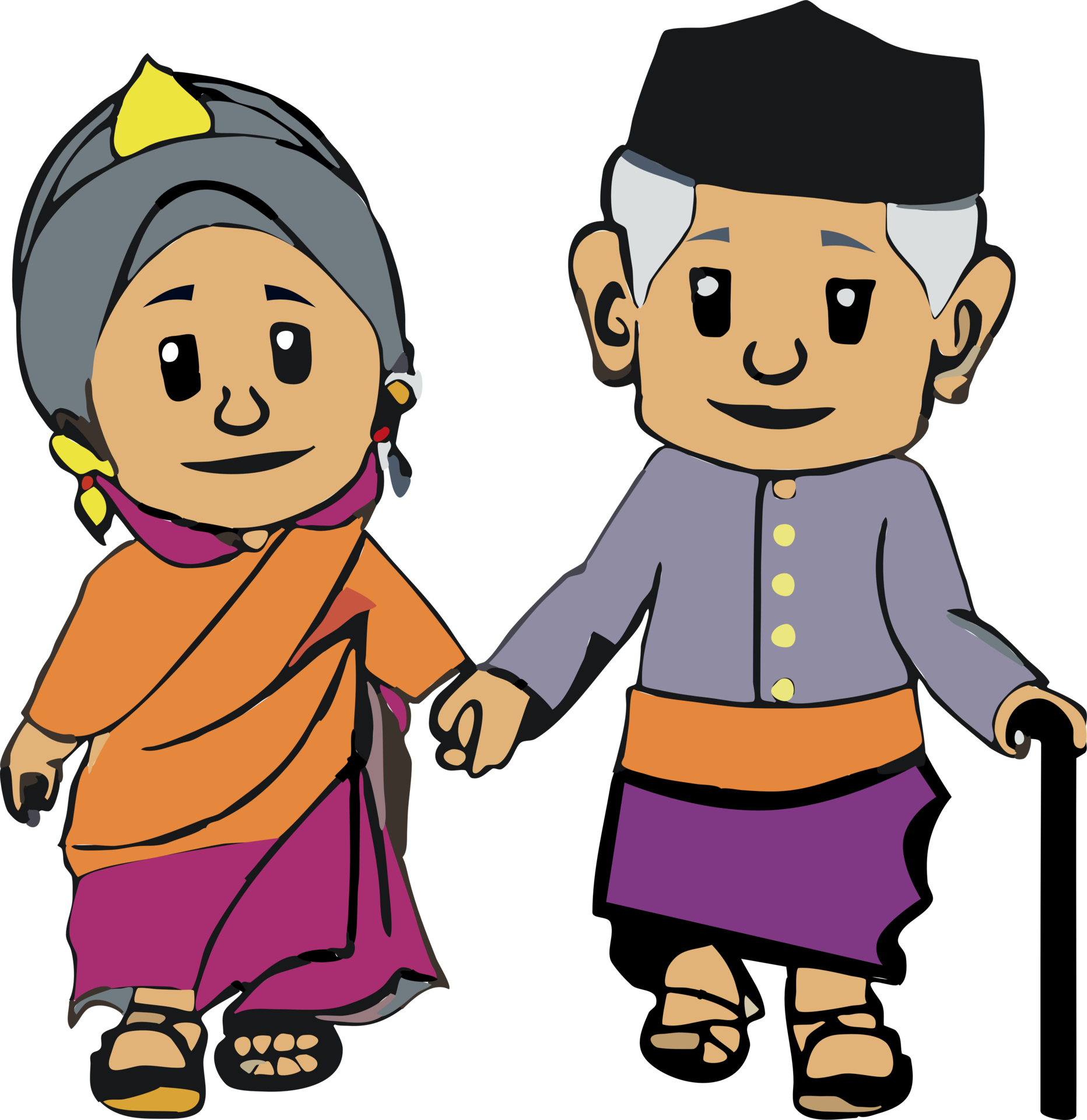 Old People Couple Are Walking Together Png Graphic Clipart Design 23371217 Png