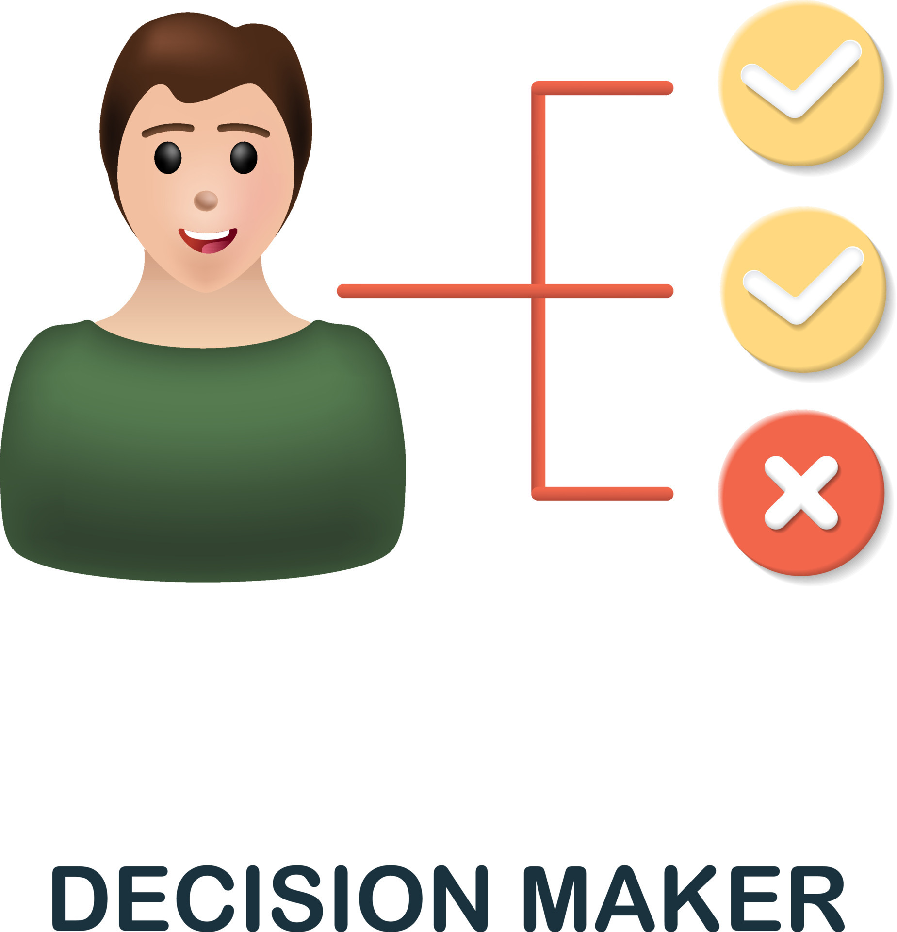 Decision Maker icon. 3d illustration from corporate development ...