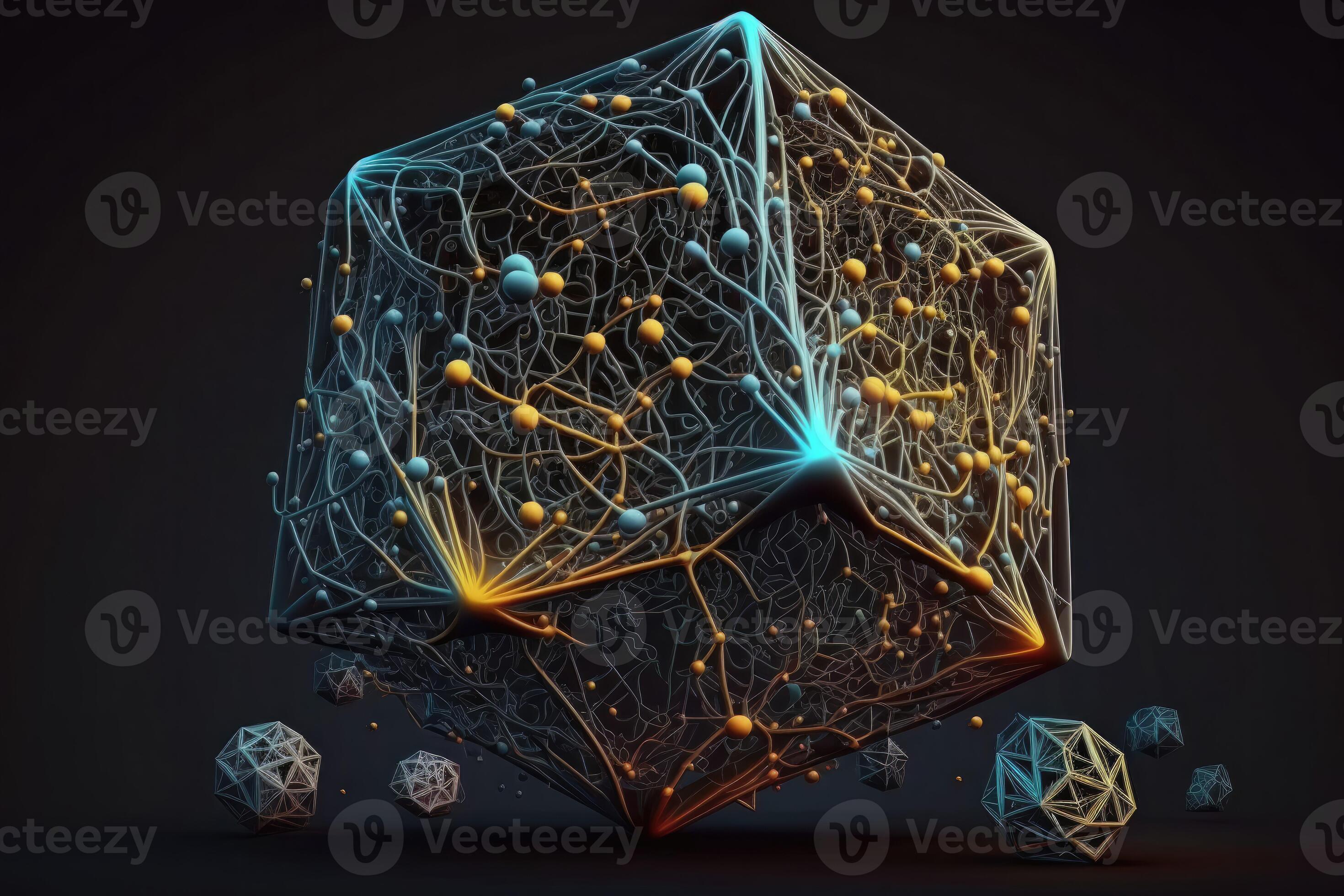Neural network 3D illustration. Big data and cybersecurity. Data stream. 23373574 Stock Photo at ...