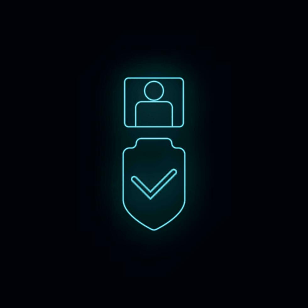 Shield Man Neon Icon Web Development Vector Icon Element Of Simple