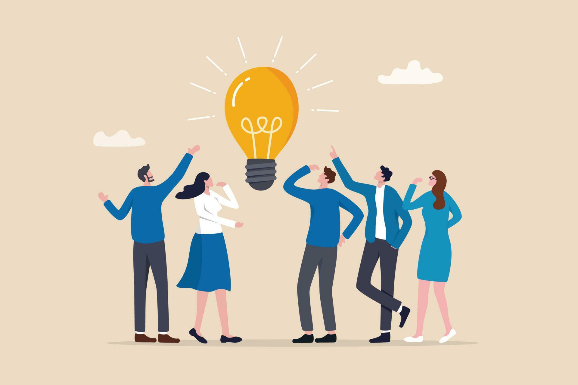 Brainstorming business idea, solution to solve problem, discussion to discover new idea, meeting ...