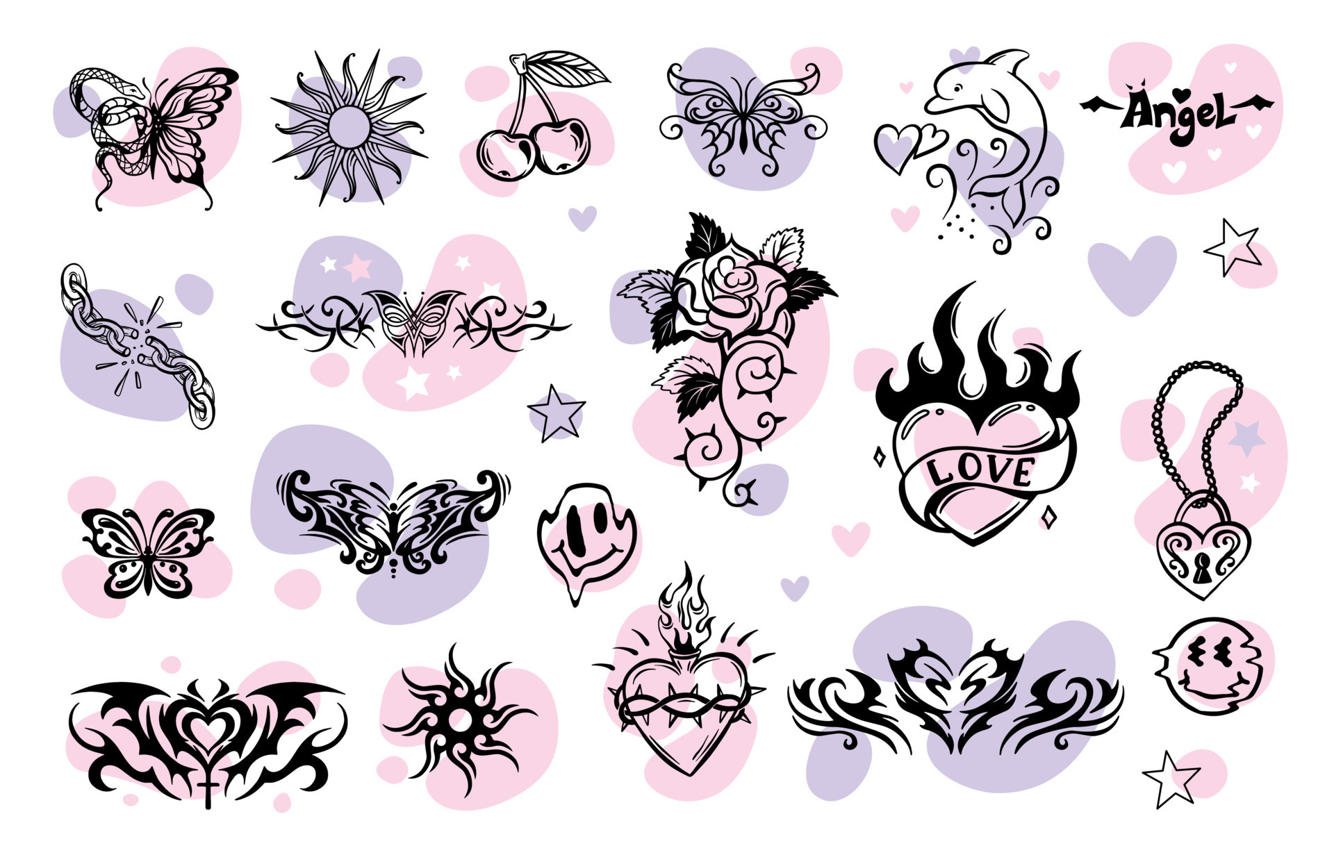 A Large Set Of Transferable Temporary Girl Tattoos Celtic Pattern Emo