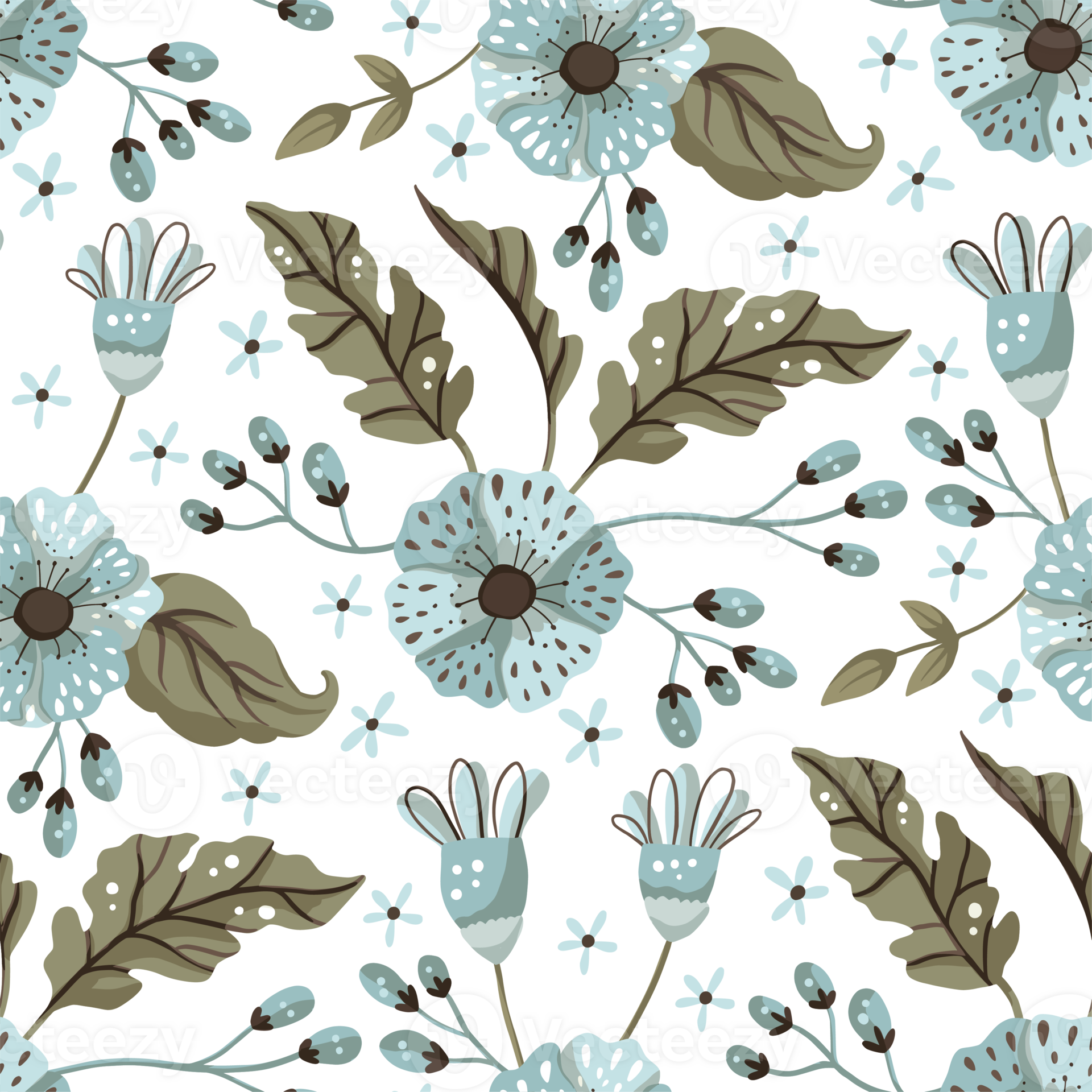 Seamless Pattern Boho Flowers 23376540 Png