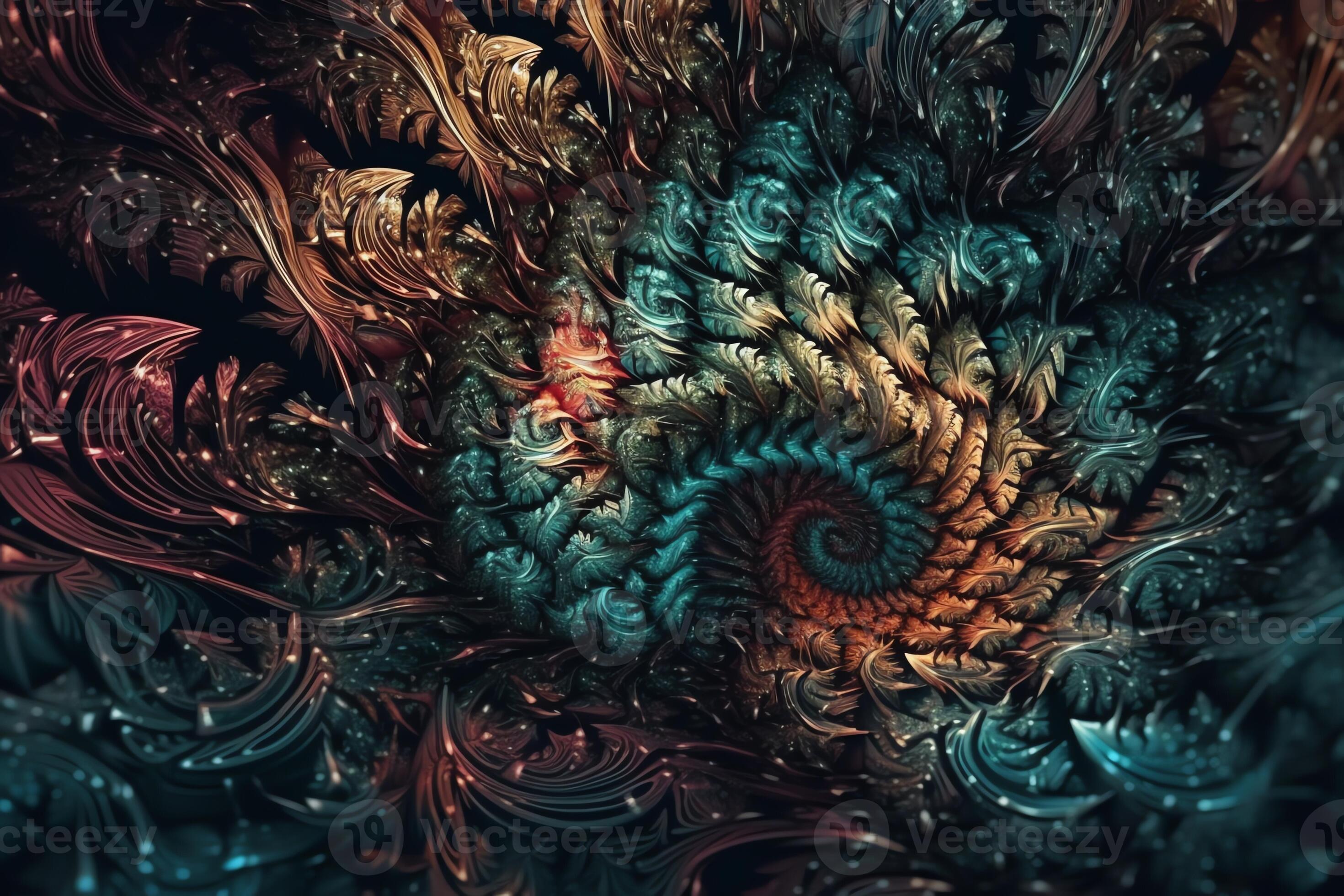 Geometrical digital 3d render fractal amoled texture with high ...