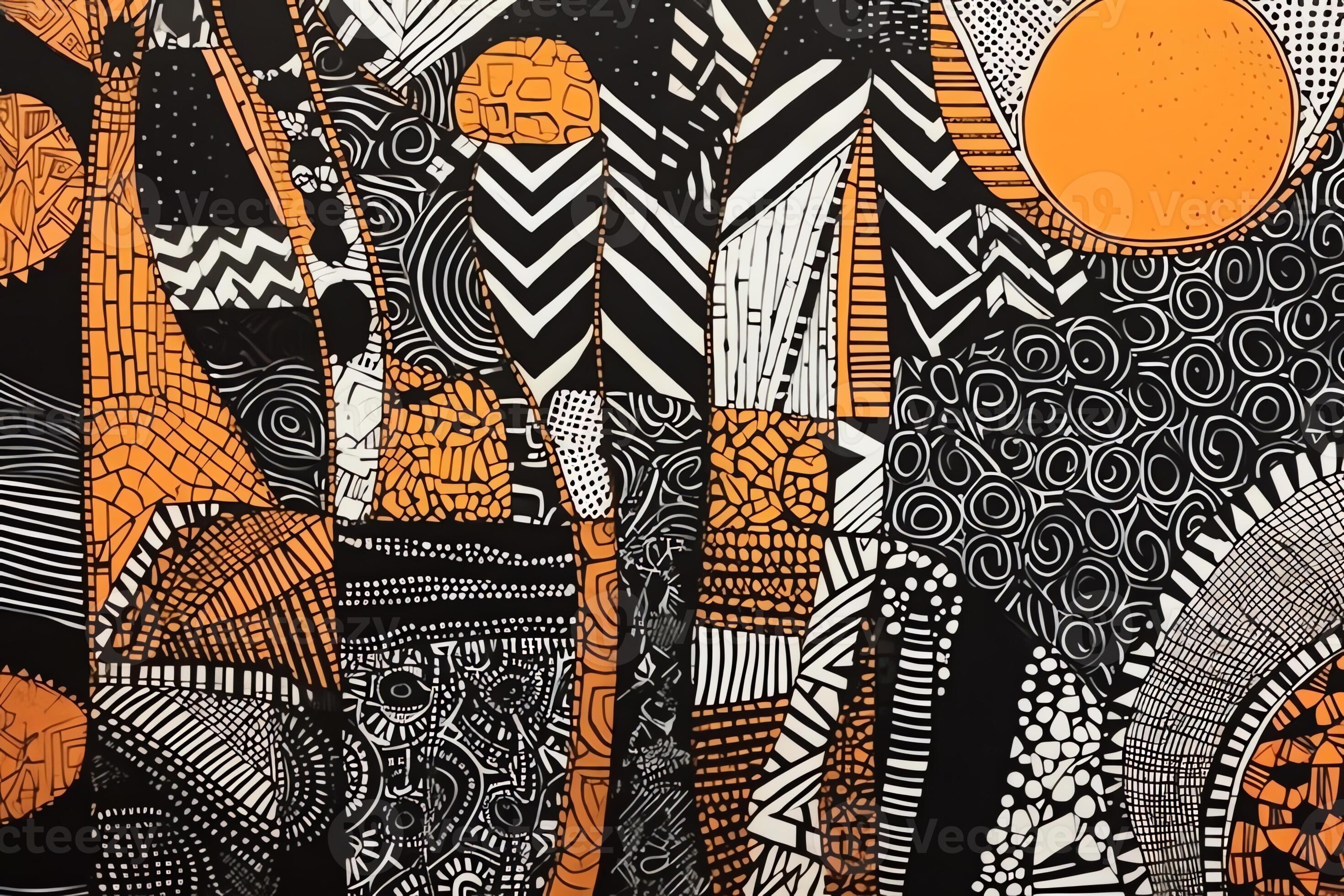African textile inspired abstract art piece with high contrast ... African textile inspired abstract art piece with high contrast ...