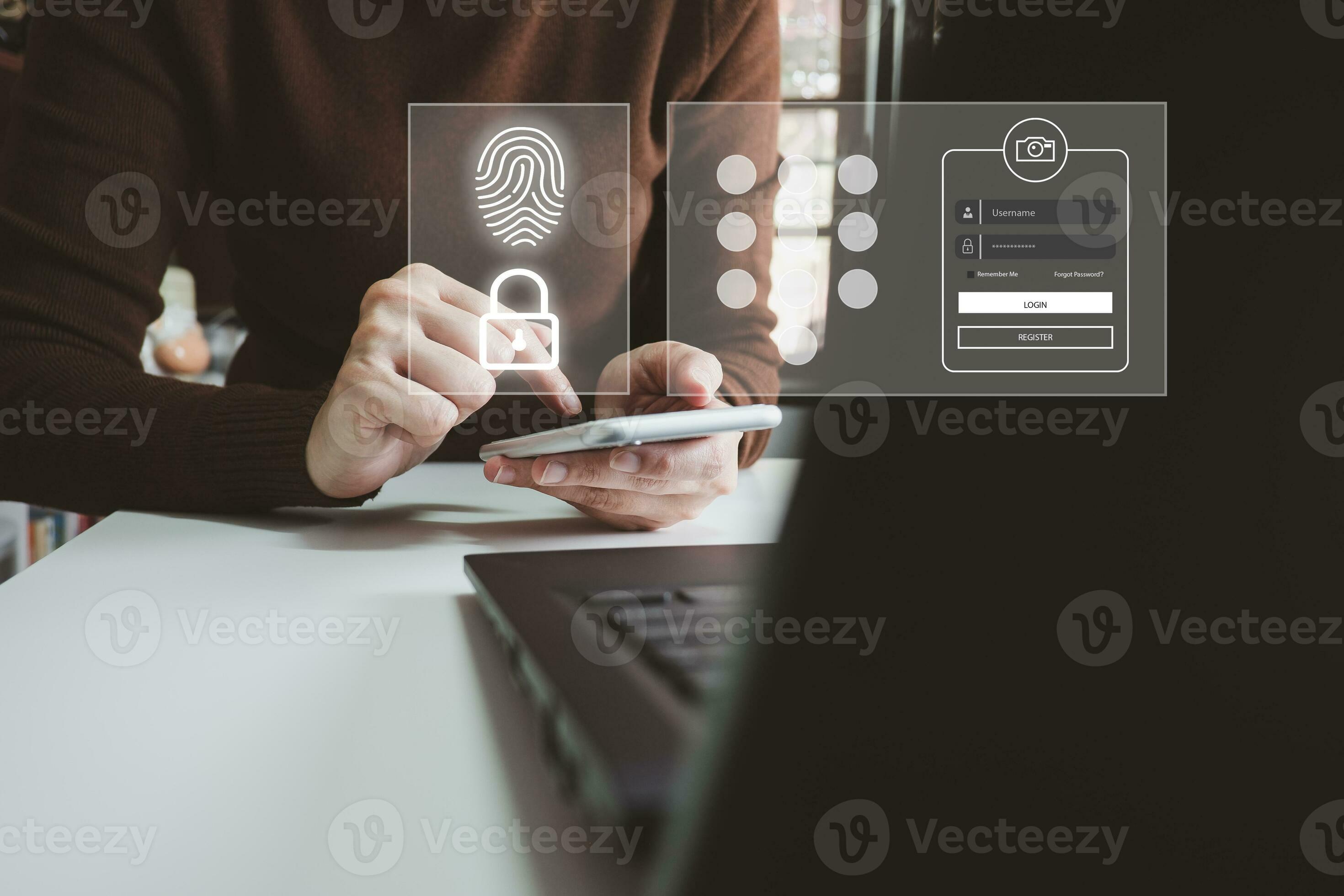 Verification Of Information With Finger Print By Smart Phone Internet Security Online