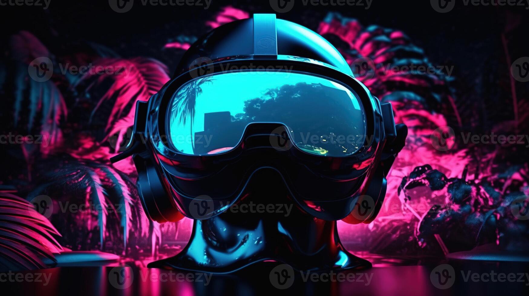 Metaverse And Virtual Reality Network Concept Using Vr Headset On City