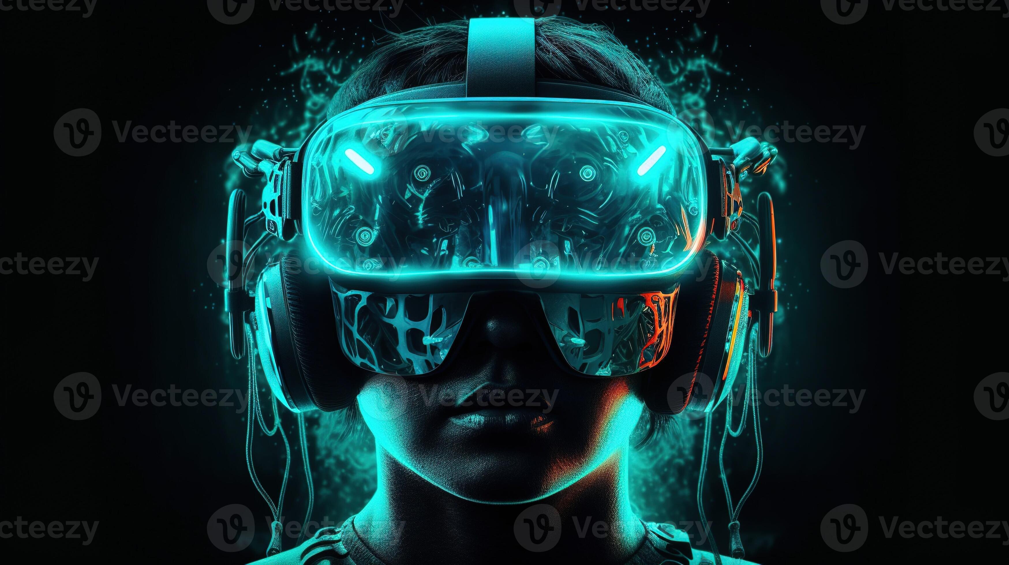 Metaverse And Virtual Reality Network Concept Using Vr Headset On City