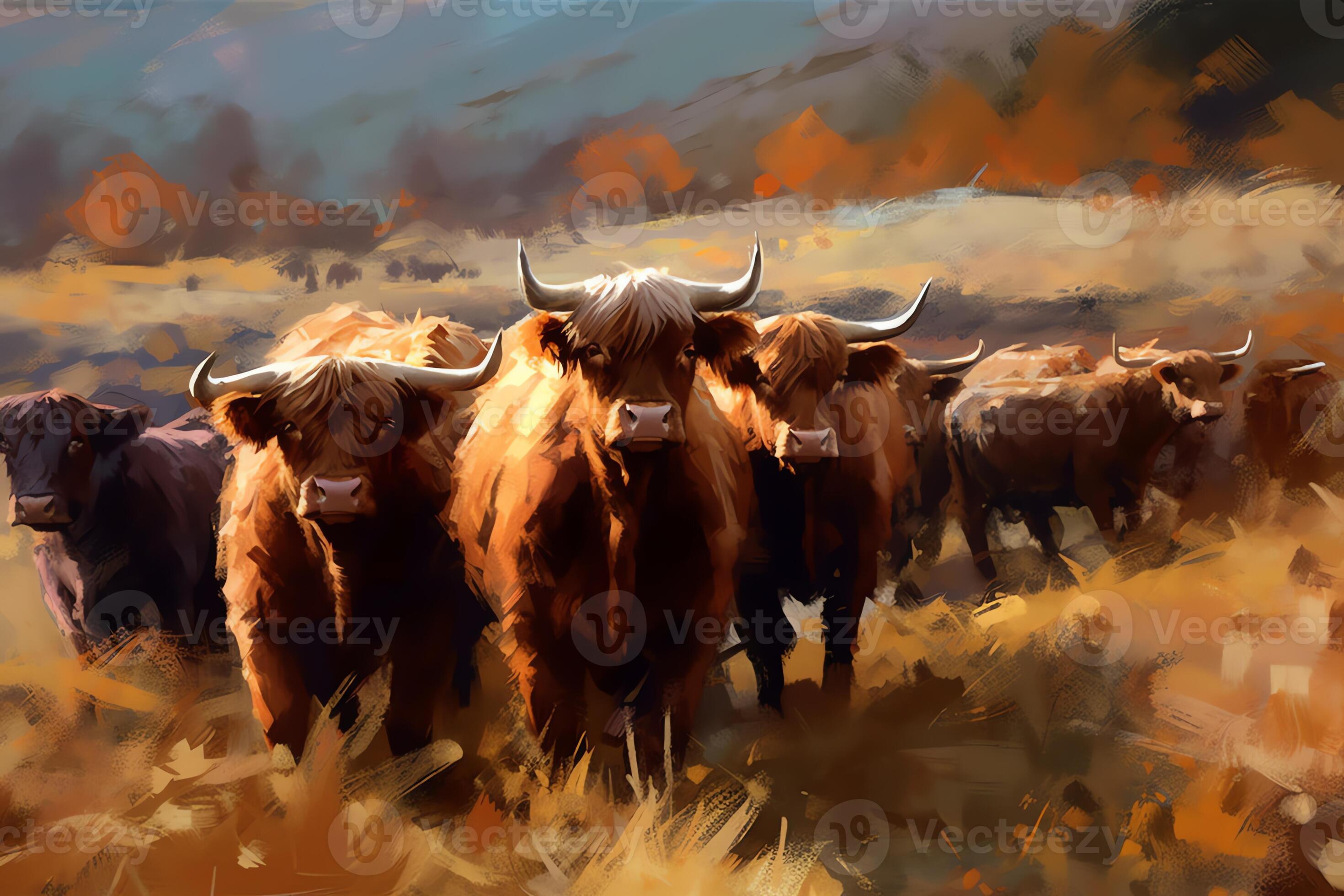 Cattle Herd Painting