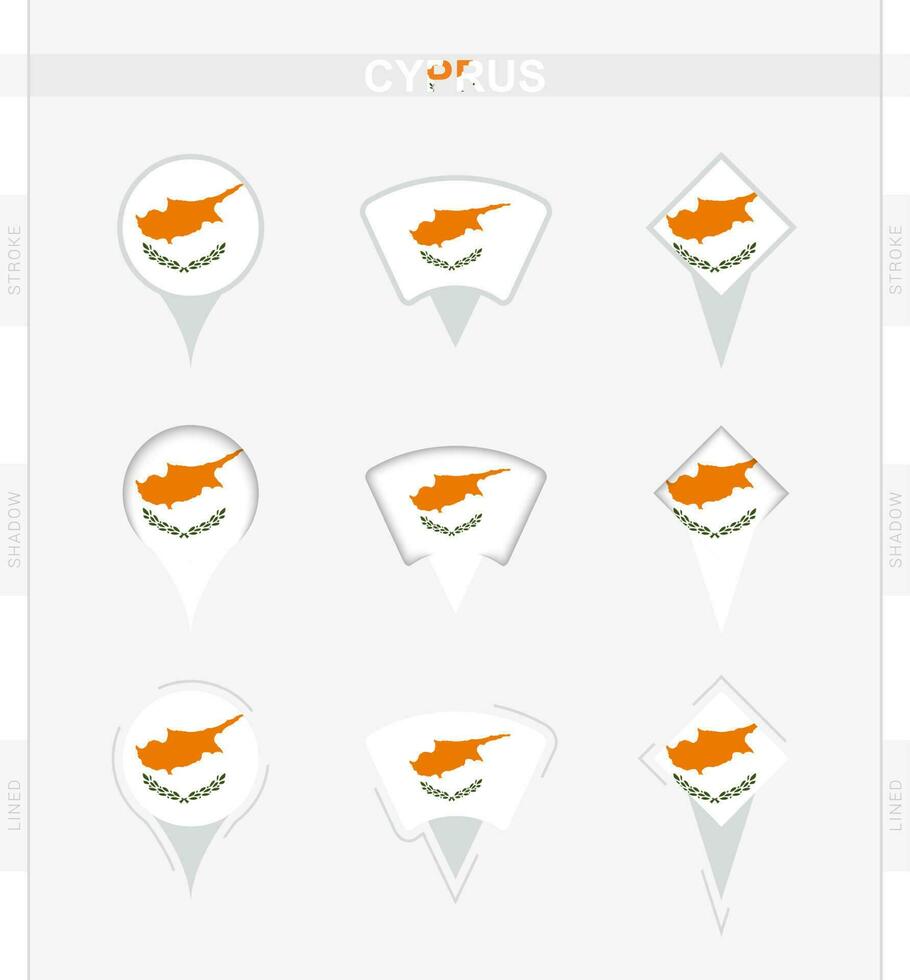 Cyprus Flag Set Of Location Pin Icons Of Cyprus Flag 23383902 Vector Art At Vecteezy
