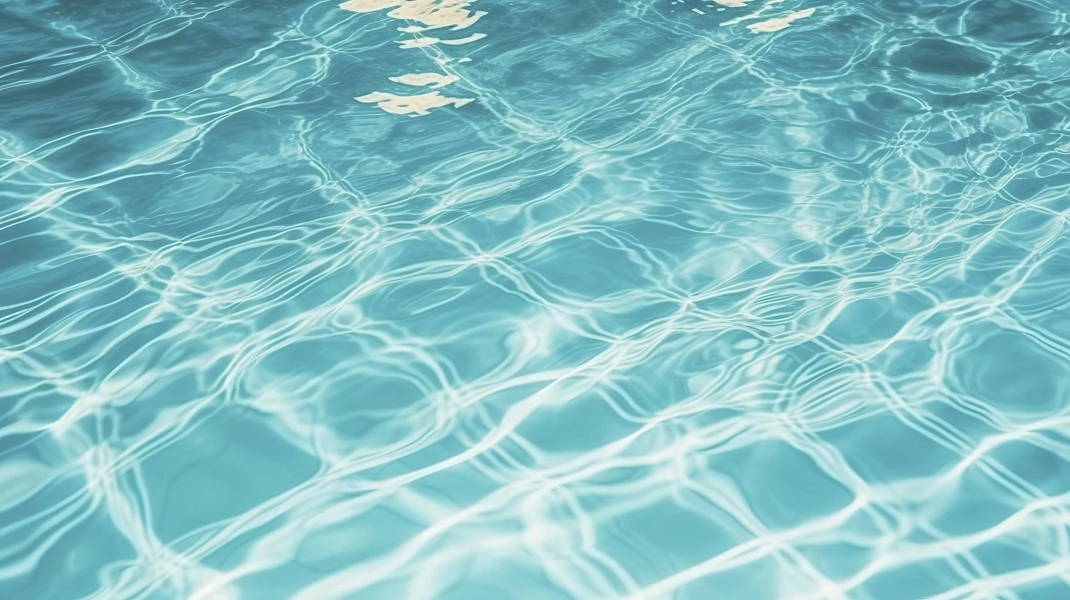Abstract pool water surface and background with sun light reflection ...
