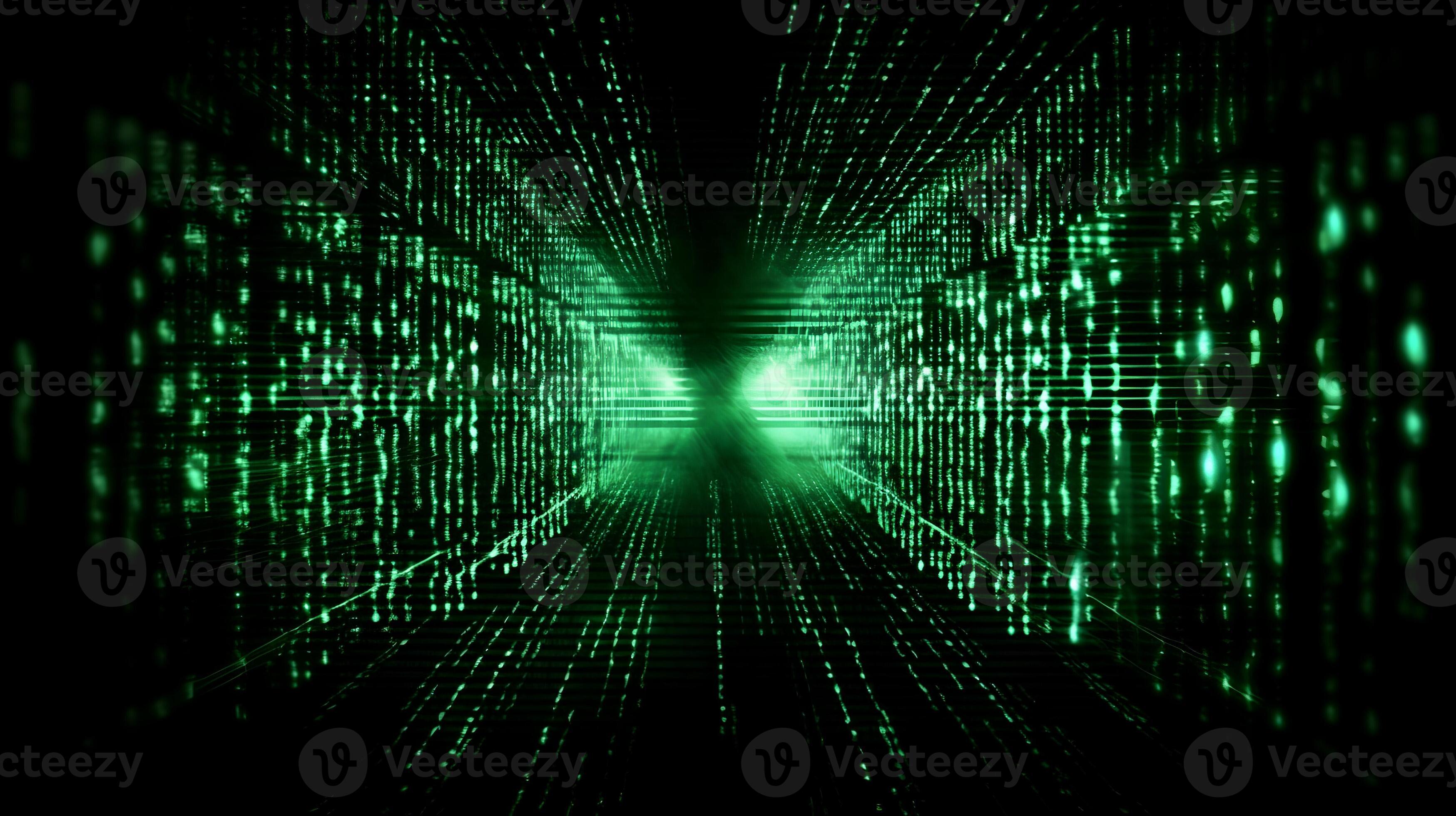 Green Binary Code Background