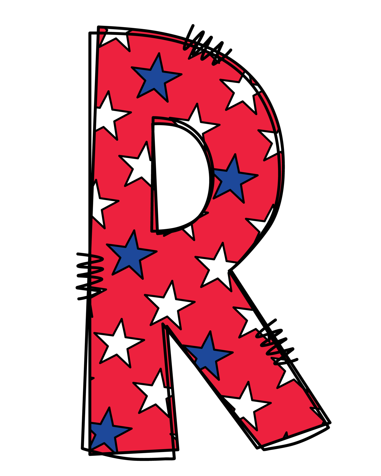 Patriotic alphabet doodle letter clipart illustration 23389231 PNG