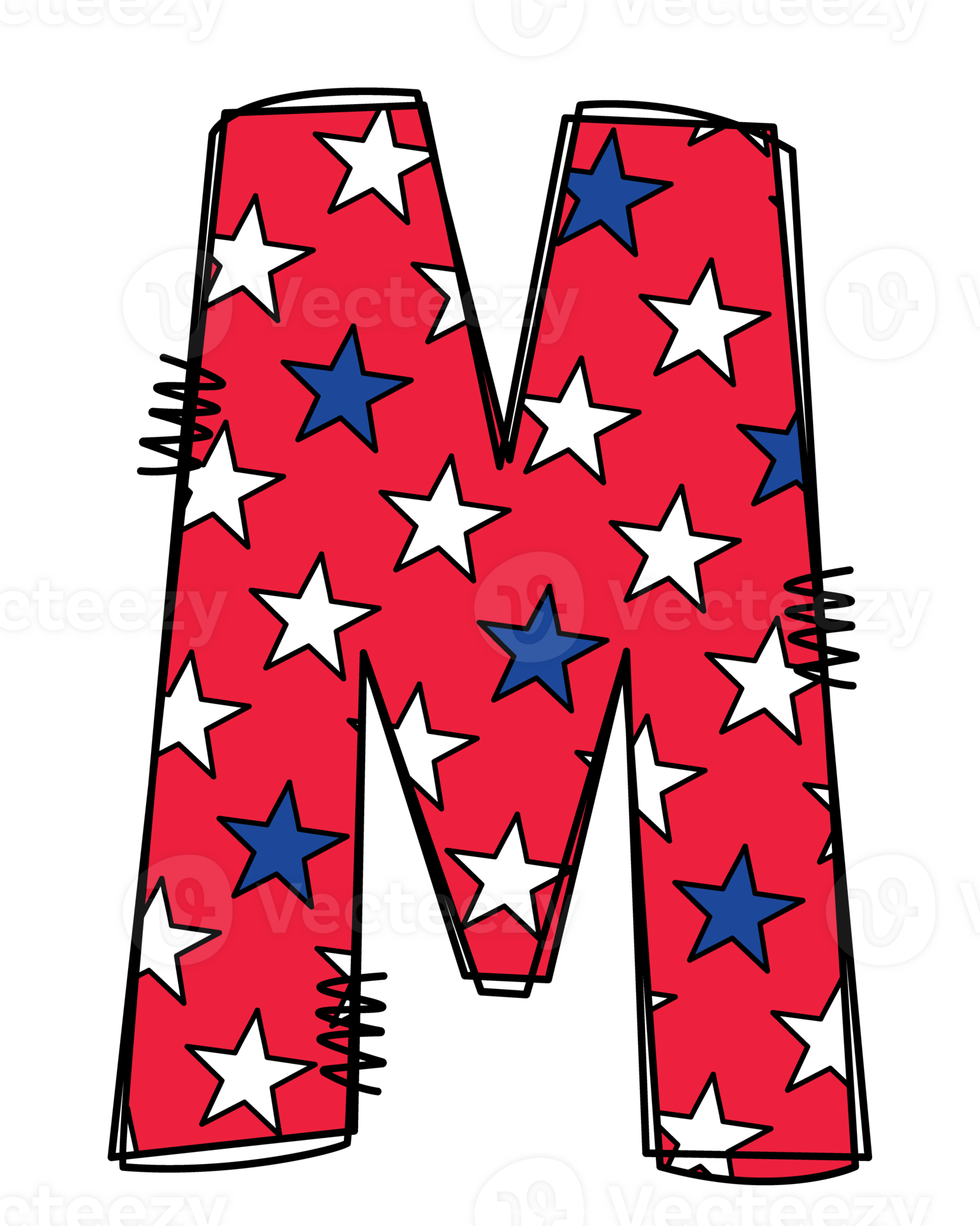 Patriotic alphabet doodle letter clipart illustration 23389237 PNG