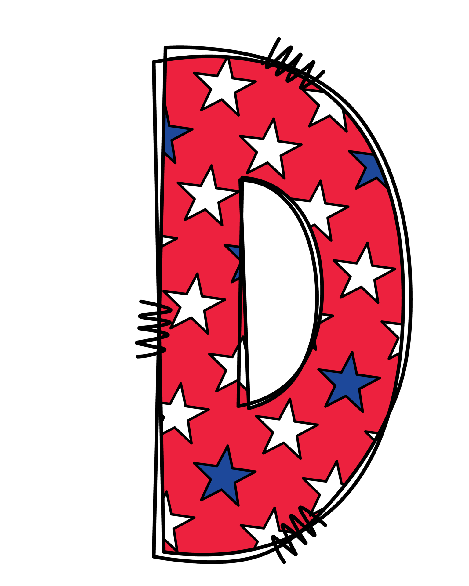 Patriotic alphabet doodle letter clipart illustration 23389740 PNG