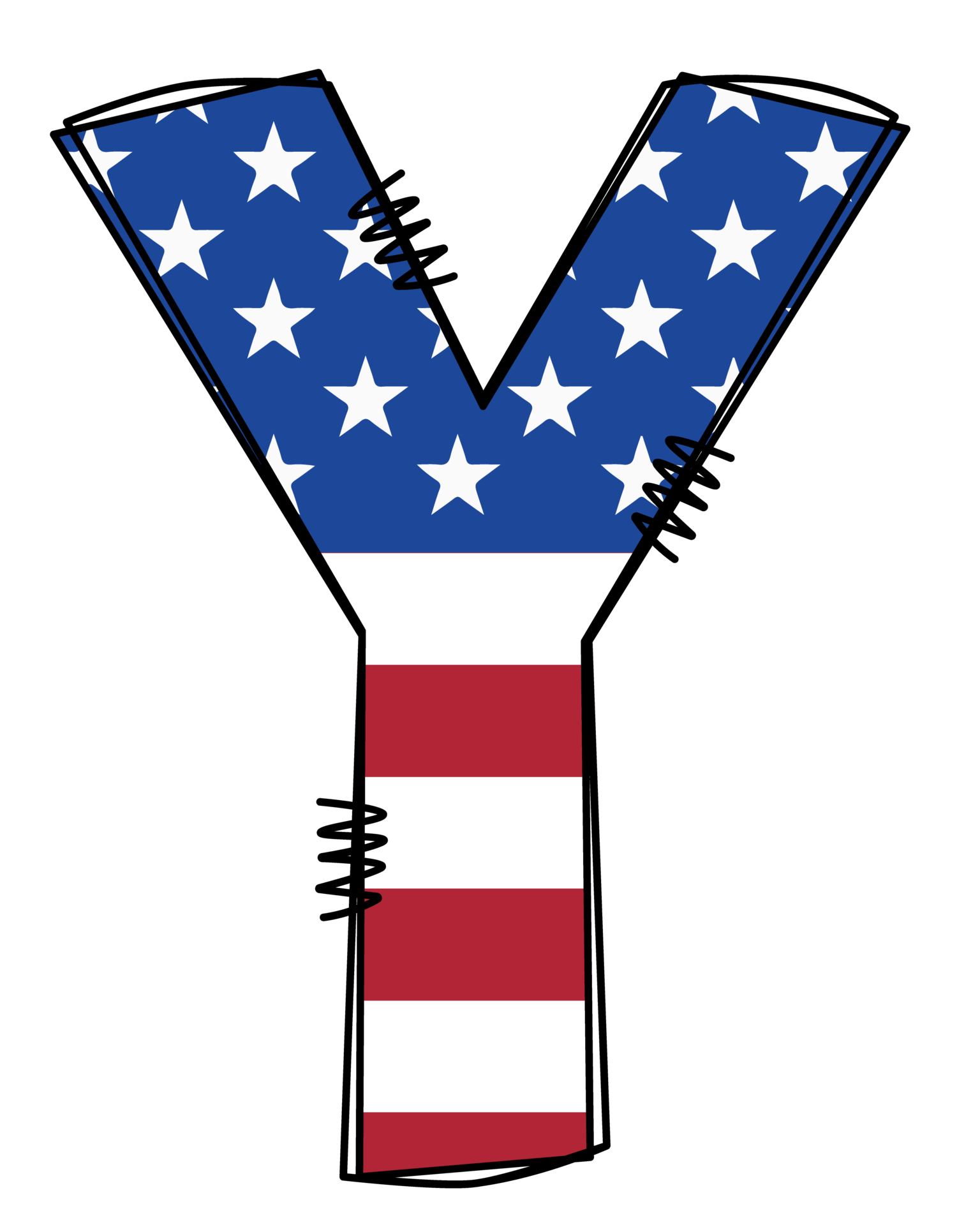 Patriotic alphabet doodle letter clipart illustration 23389768 PNG