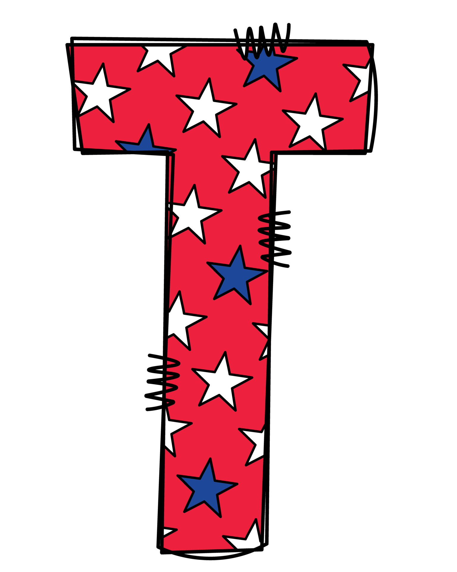 Patriotic alphabet doodle letter clipart illustration 23389812 PNG